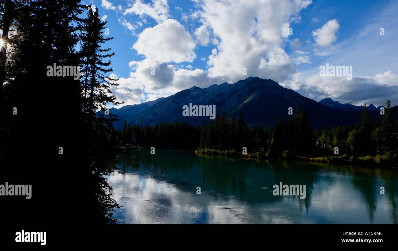 river in front of a mountain Stock Photo - Alamy