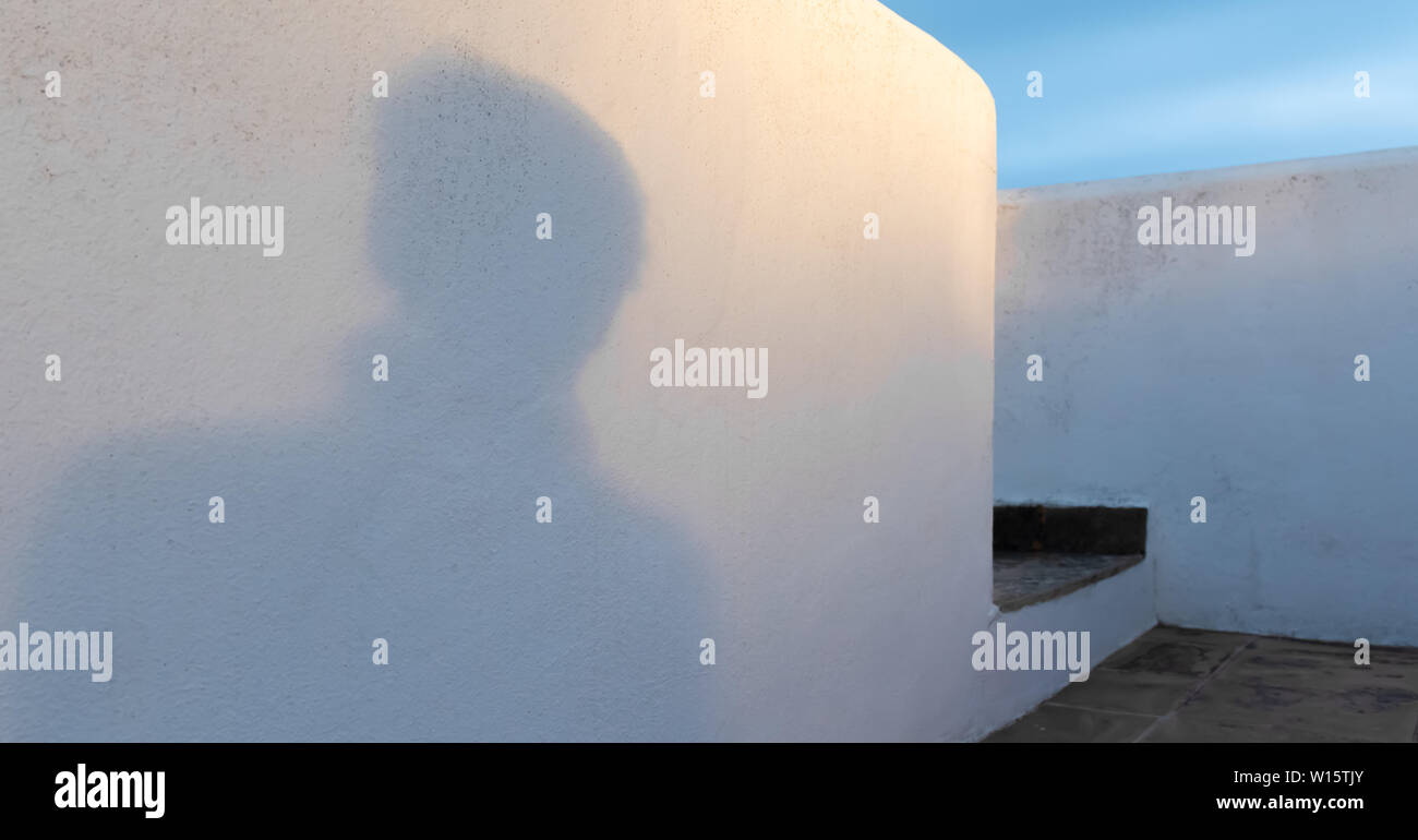 One person light and shadow silhouette hi-res stock photography and ...