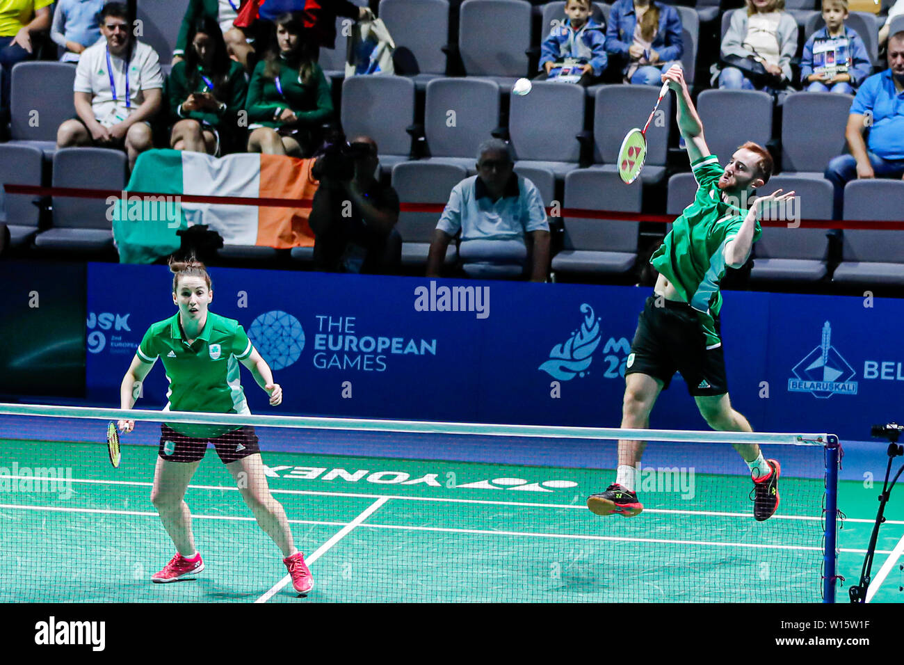 29 july 2019 Minsk, Belarus European games 2019 Badminton: Samuel Magee ...