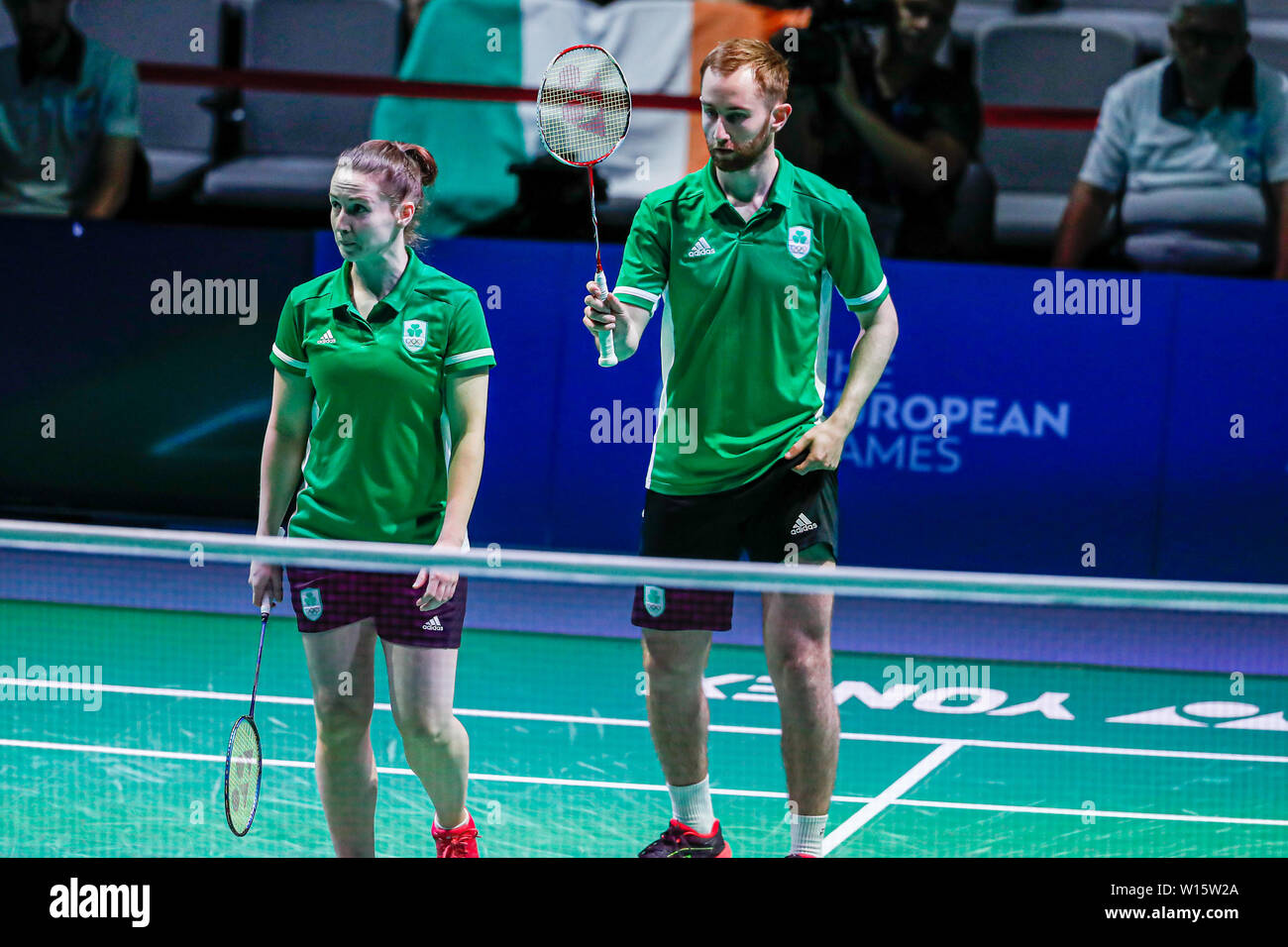 29 july 2019 Minsk, Belarus European games 2019 Badminton: Samuel Magee ...