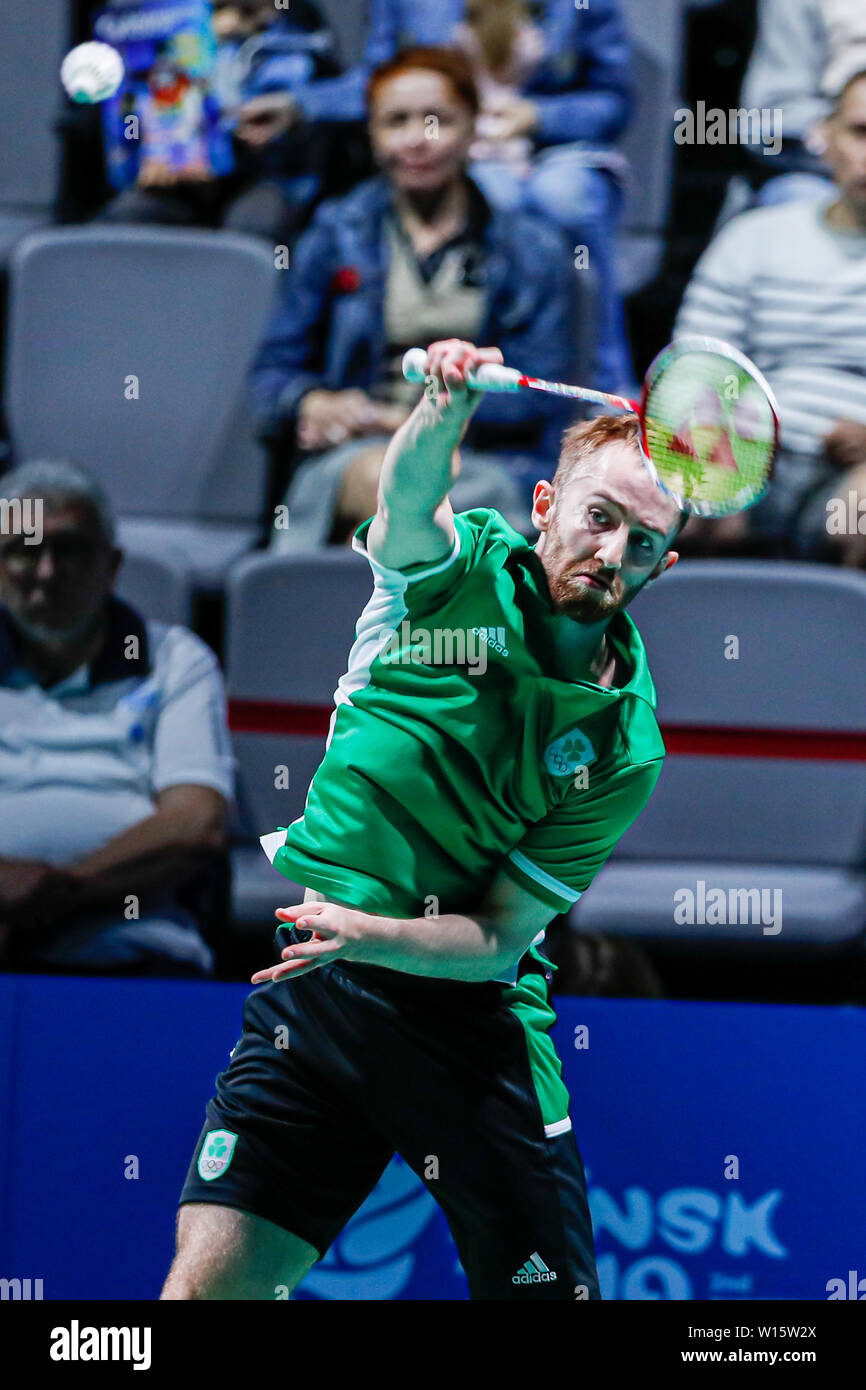 29 july 2019 Minsk, Belarus European games 2019 Badminton: Samuel Magee ...