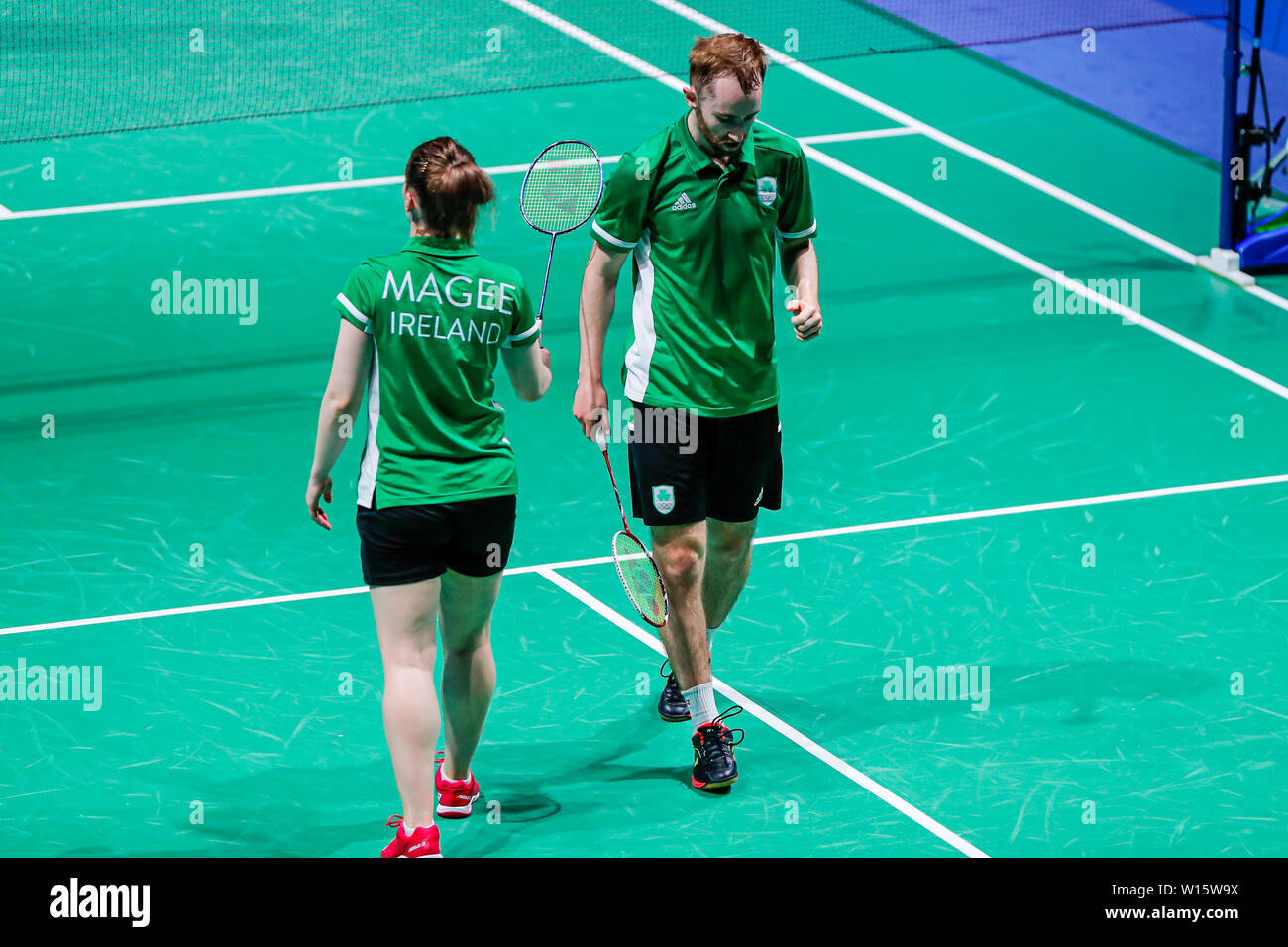 29 july 2019 Minsk, Belarus European games 2019 Badminton: Samuel Magee ...