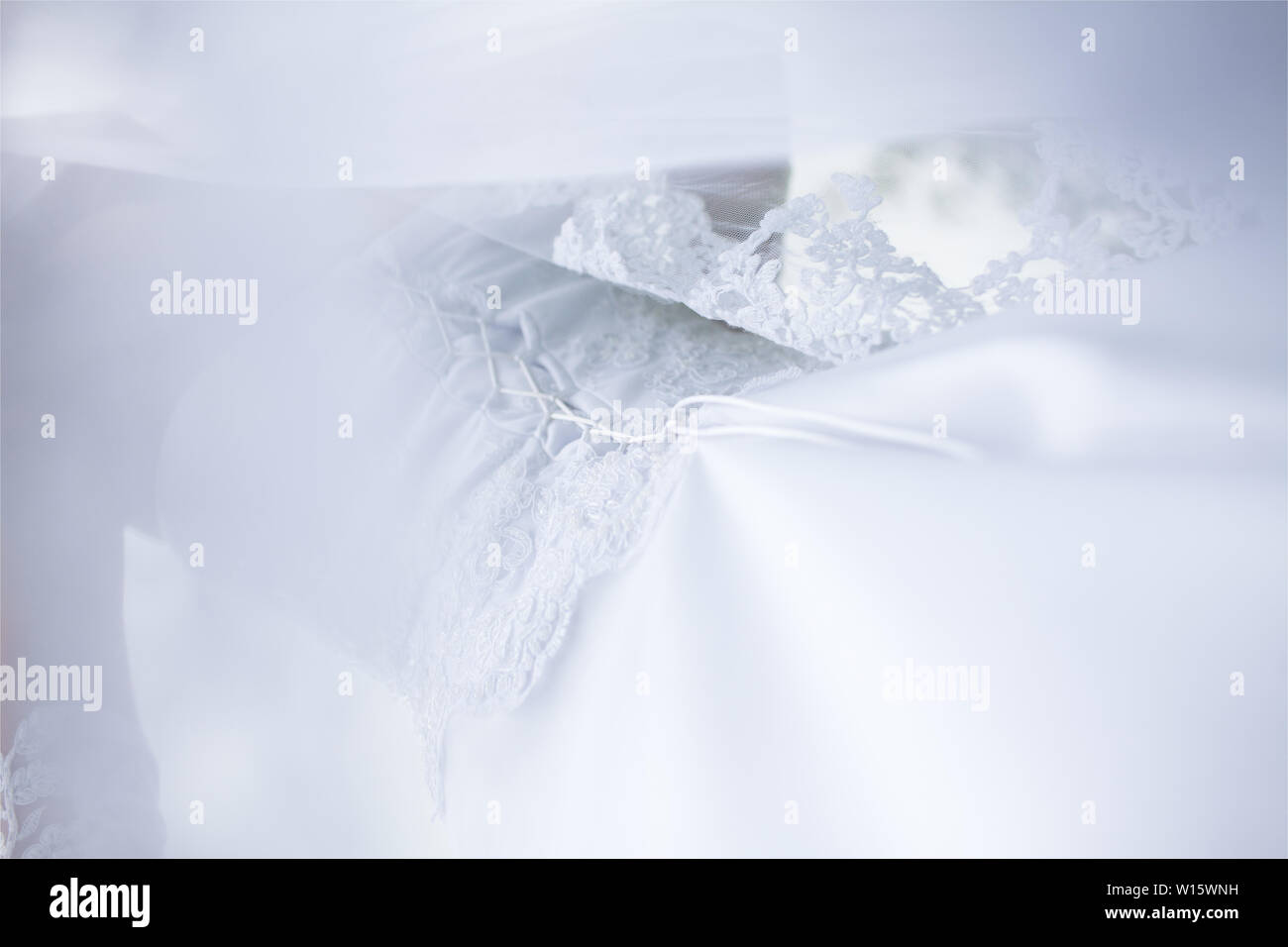 Bride from the back in a wedding dress Stock Photo - Alamy
