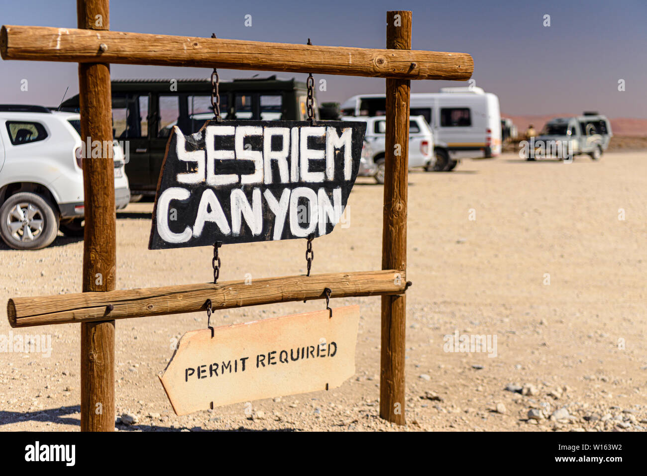 Sesriem Canyon, created after an underground river eroded the subsoil ...