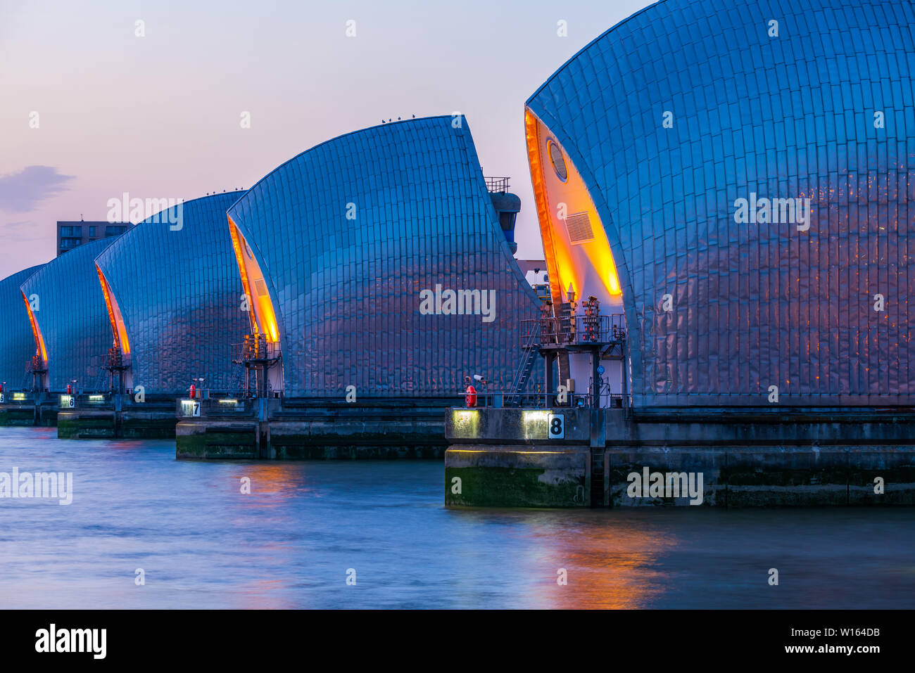 Thames Barrier, the world's second largest movable flood barrier. It ...