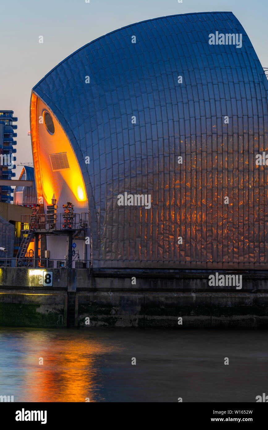 Thames Barrier, the world's second largest movable flood barrier. It ...