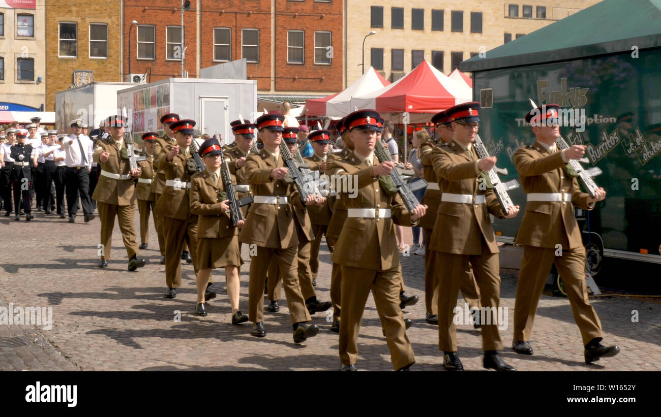 Northampton UK: 29 June 2019 - Armed Forces Day Parade Troops marching ...