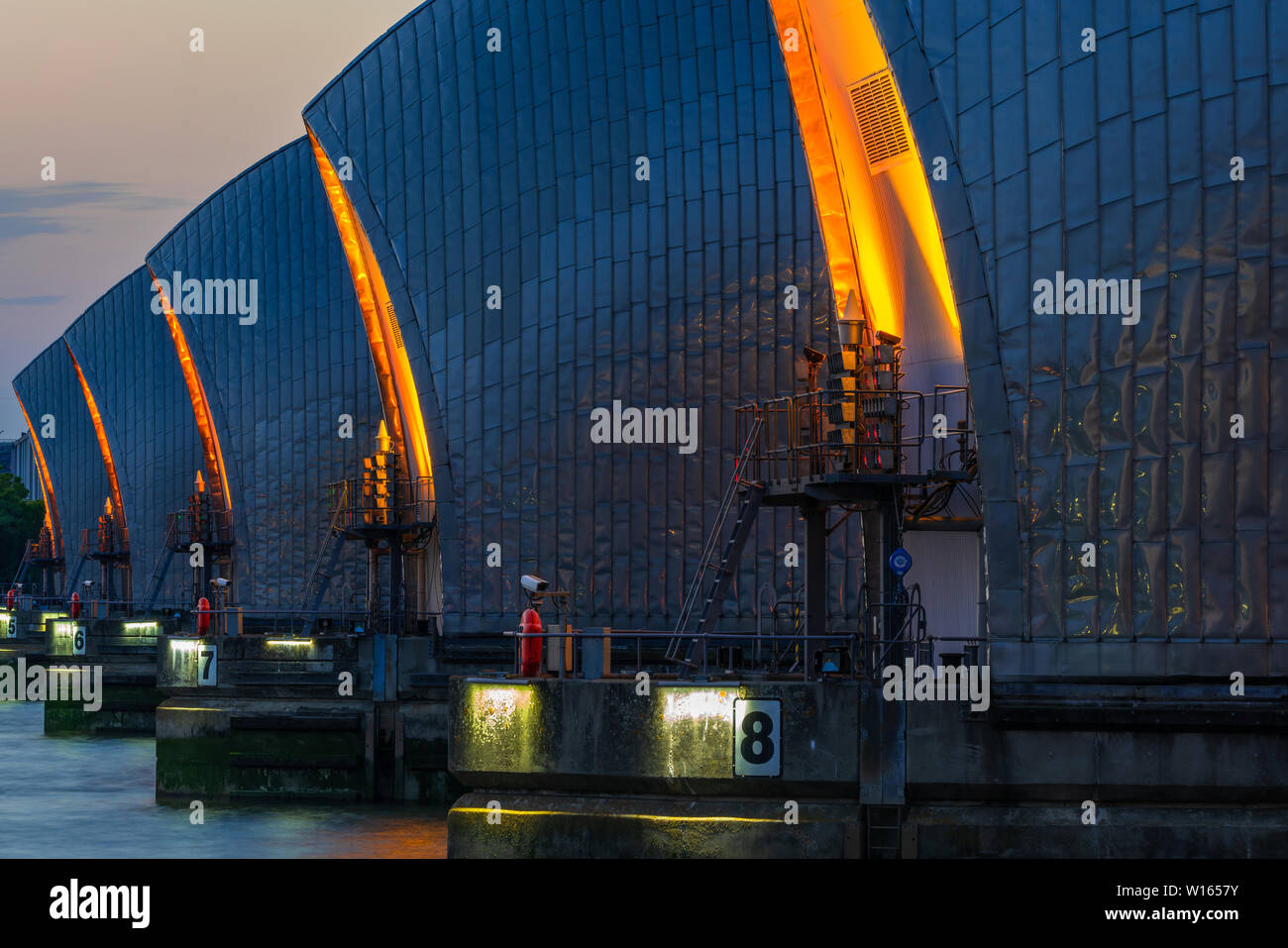 Thames Barrier, the world's second largest movable flood barrier. It ...