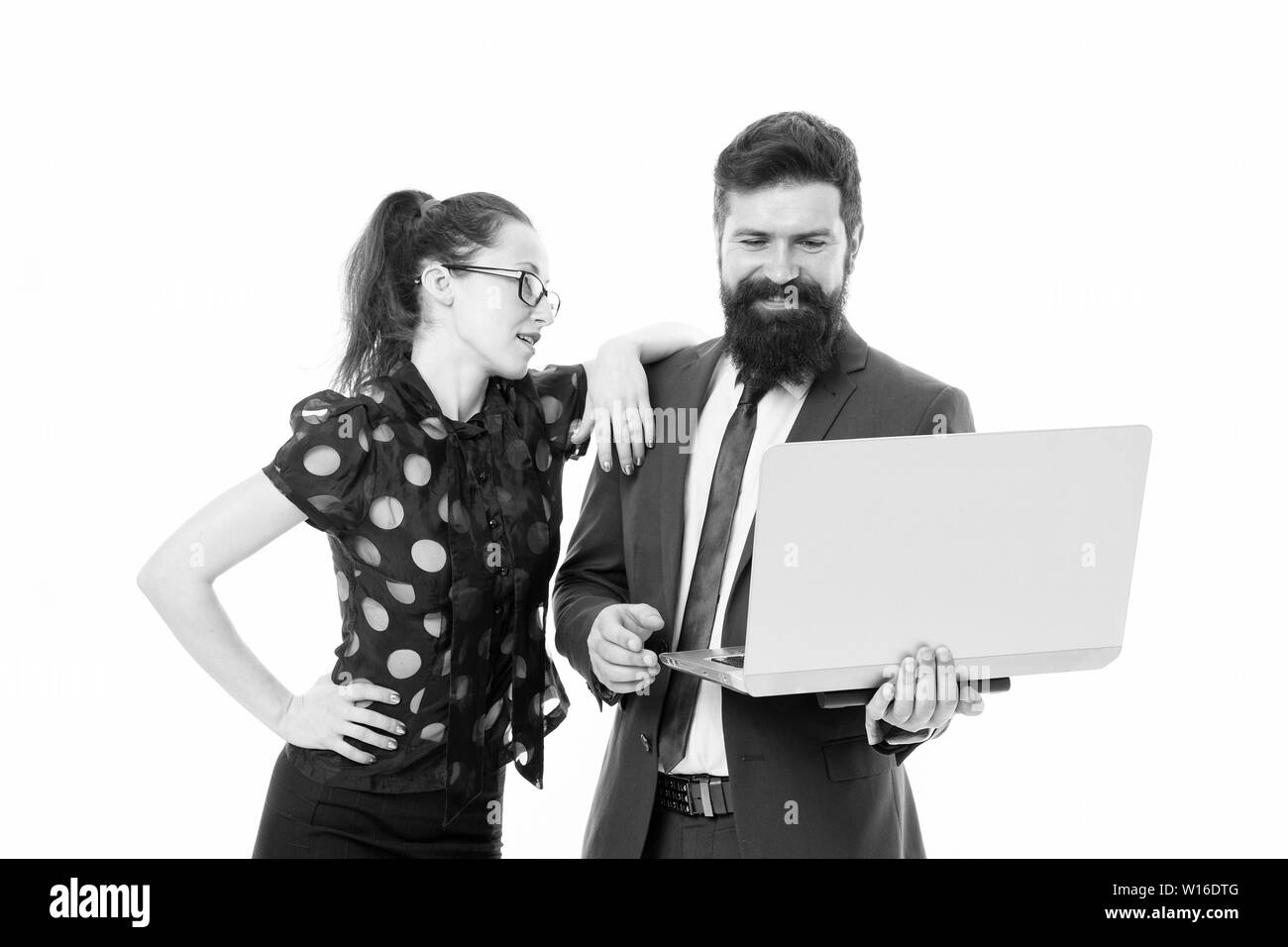 Successful programmer in office Black and White Stock Photos & Images ...