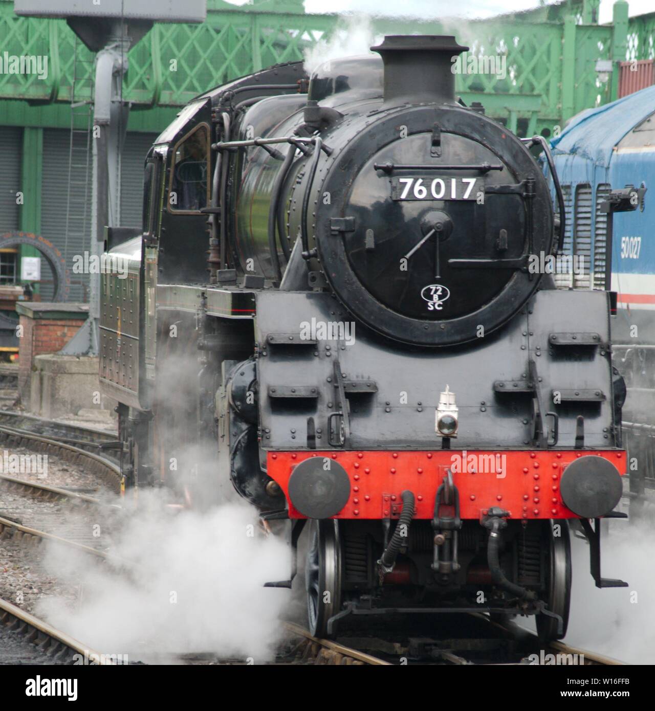 Locomotive 76017 at The Watercress Line during the War On The Line ...