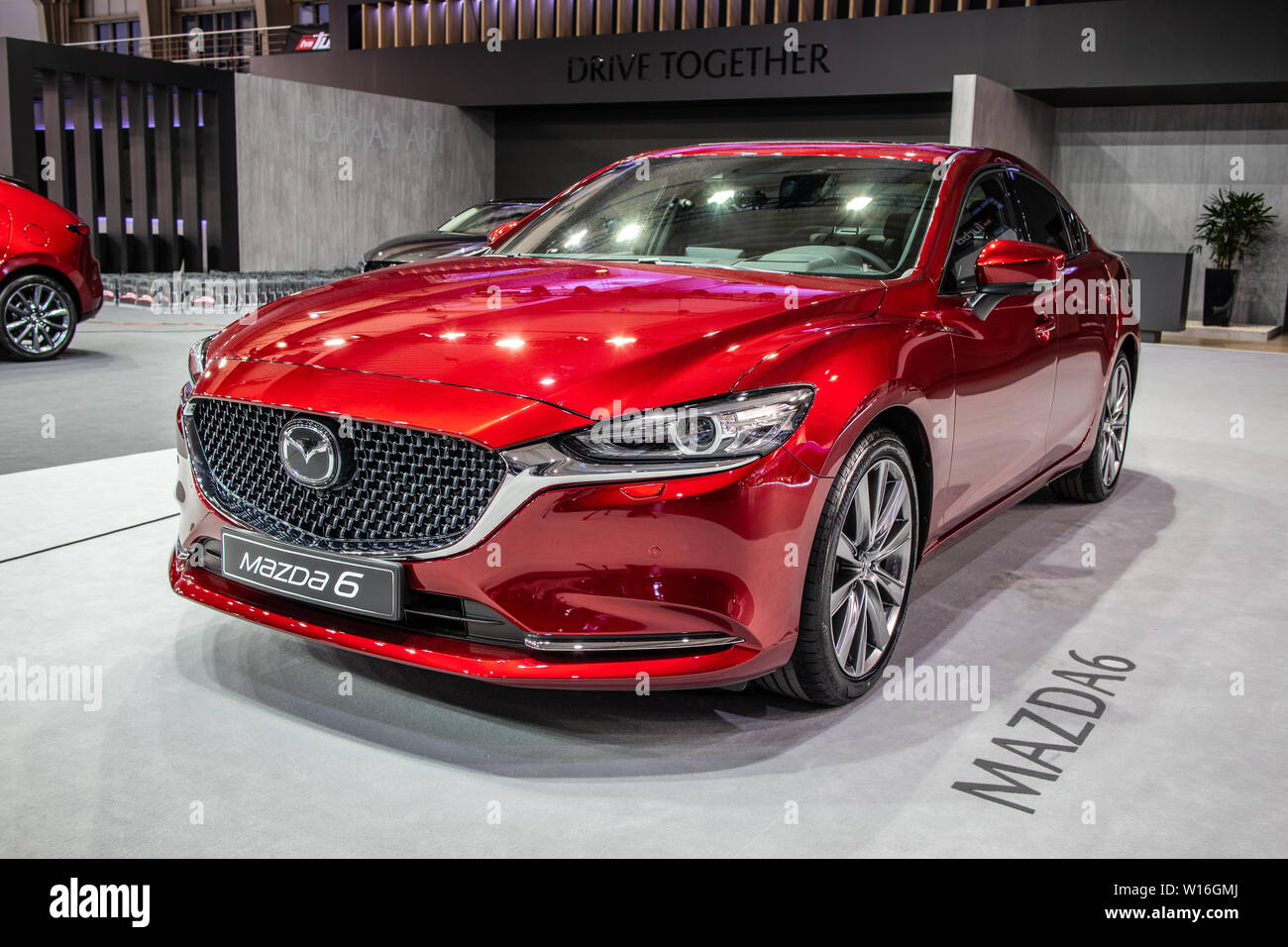 Poznan, Poland, March 2019 red Mazda 6 sedan, Poznan International ...