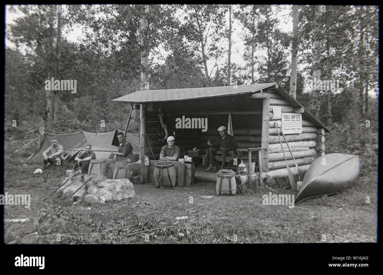 LANTERN SLIDE: "New York. Eighth Lake, (Fulton Chain). State Open Camp ...