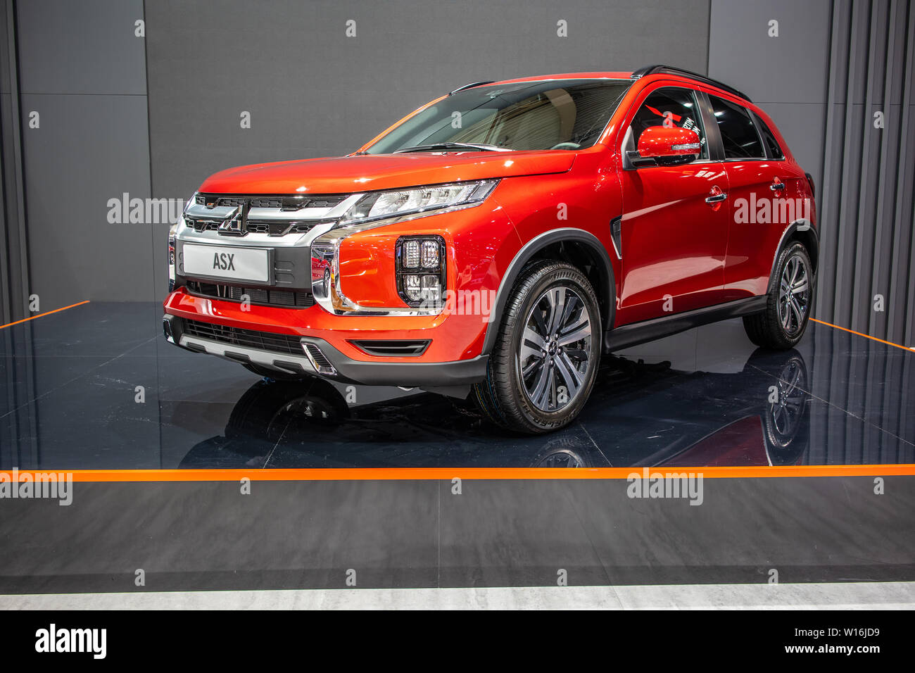 Poznan, Poland, March 2019 red Mitsubishi ASX, Poznan International ...