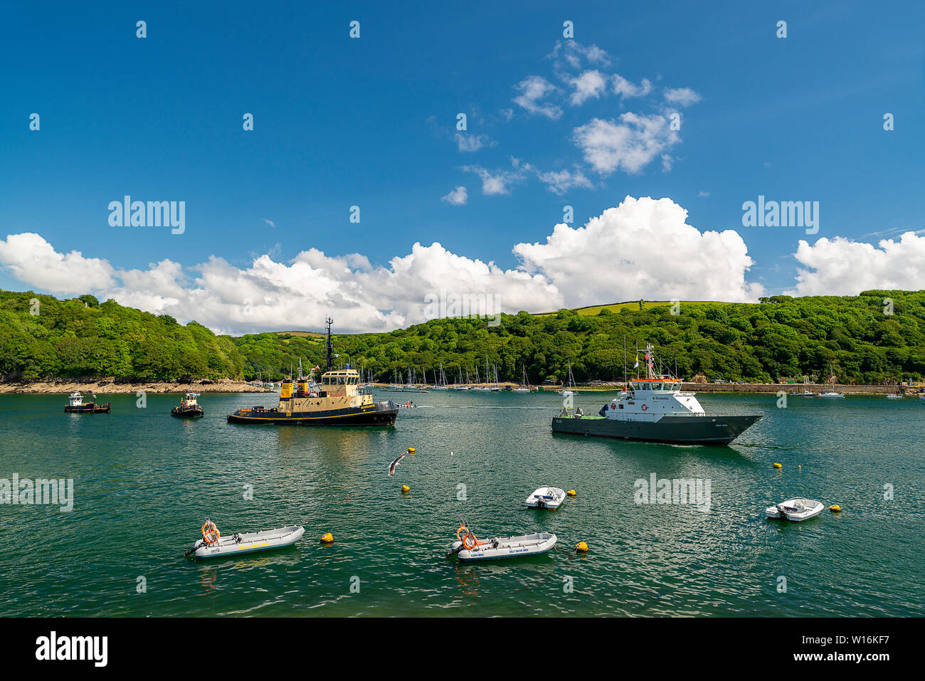 A flotilla of boats paraded along the estuary at Fowey in remembrance ...