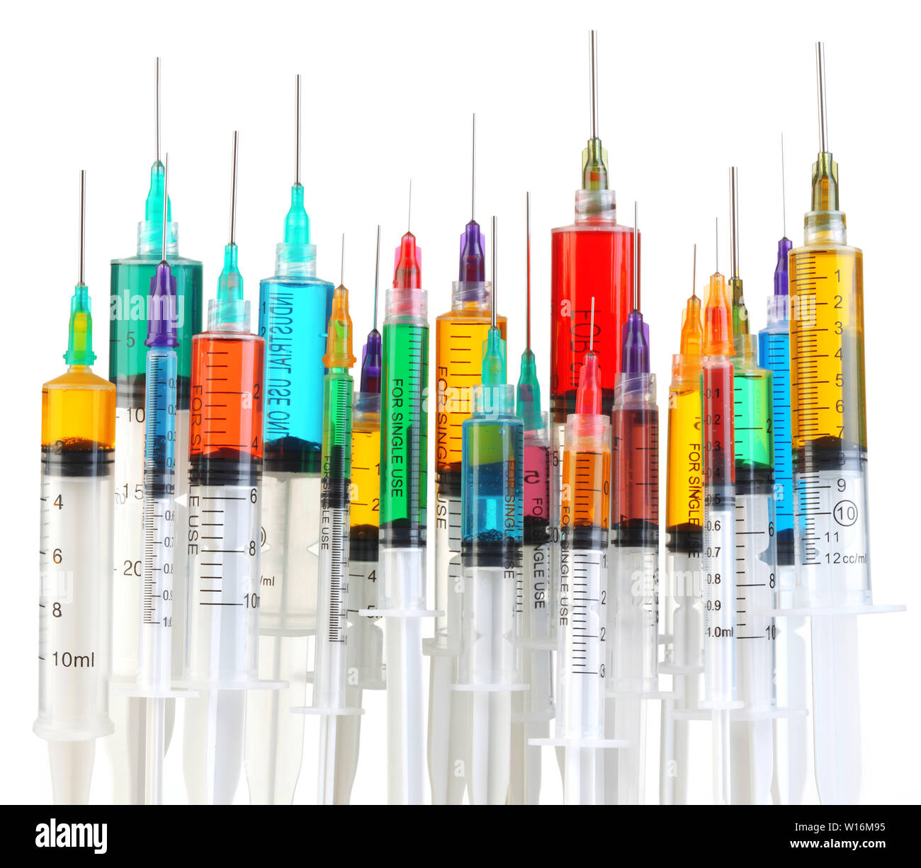 Collection of bright and colorful syringes Stock Photo - Alamy