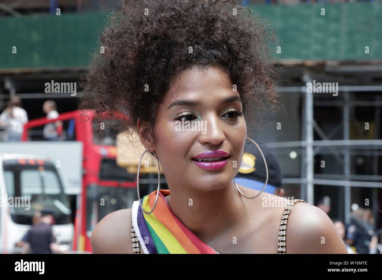 Fifth Avenue, New York, USA, June 30, 2019 - Grand Marshals and FX Pose ...