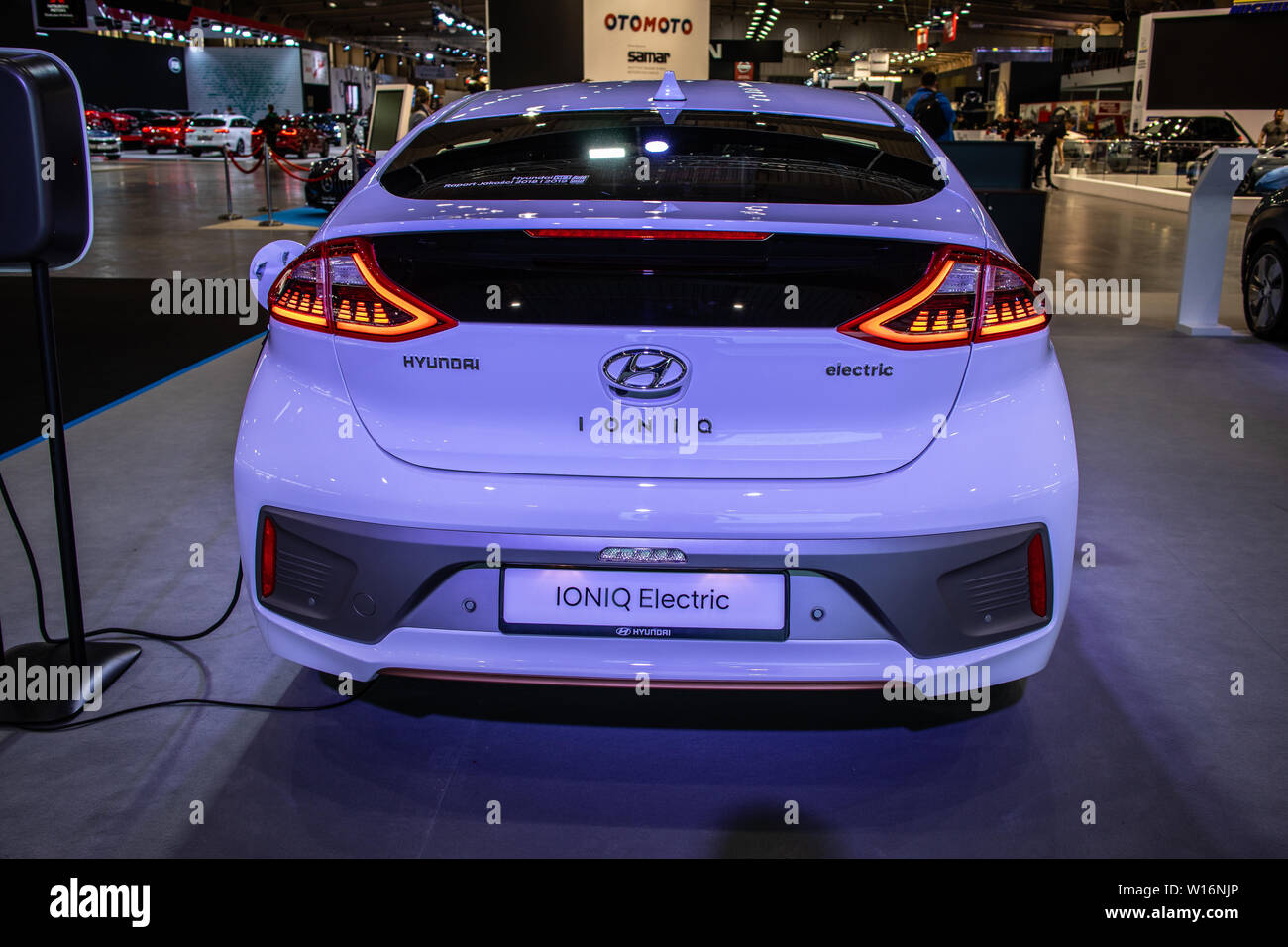 Poznan, Poland, March 2019 white Hyundai IONIQ electric, Poznan ...