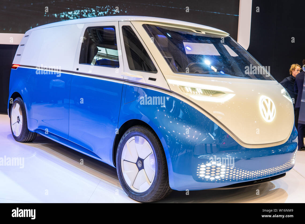 Poznan, Poland, Mar 2019 Volkswagen VW I.D. Buzz Cargo electric delivery van Concept Prototype ...