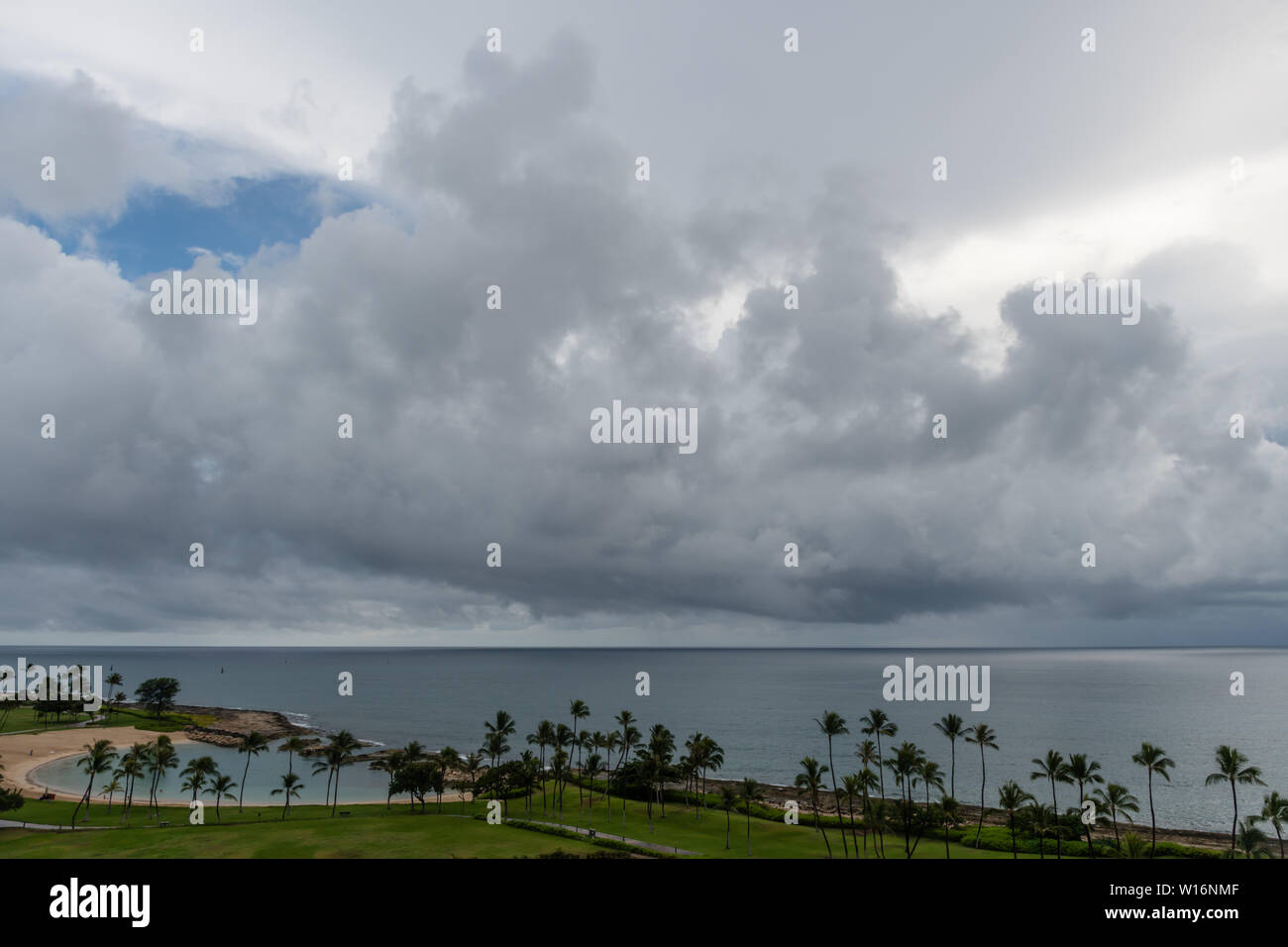Beautiful aerial lagoon vista on Oahu, Hawaii Stock Photo - Alamy