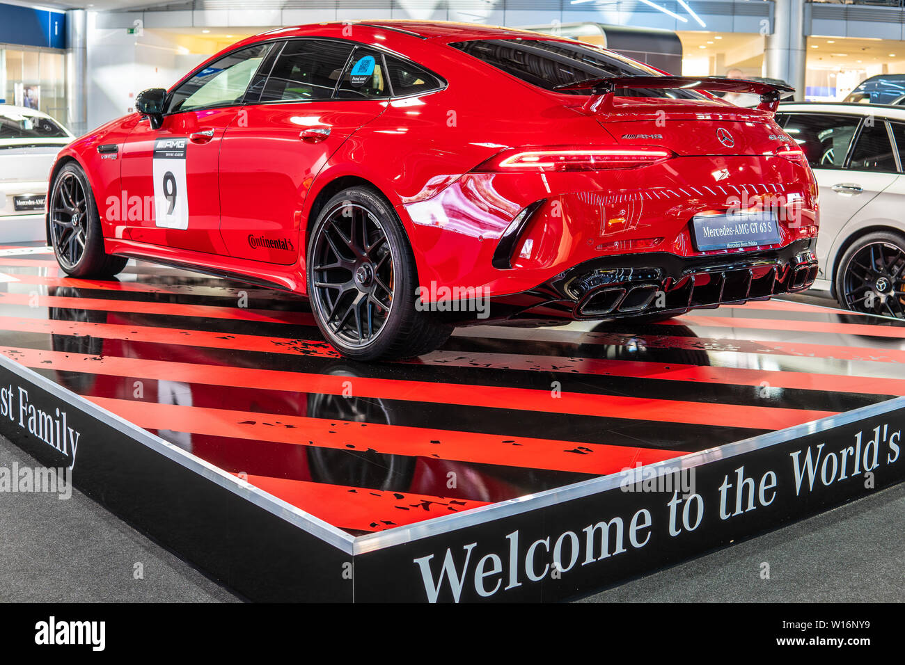 Poznan, Poland, Mar 2019 red Mercedes-AMG GT 63 S 4MATIC+ Coupe V8 ...