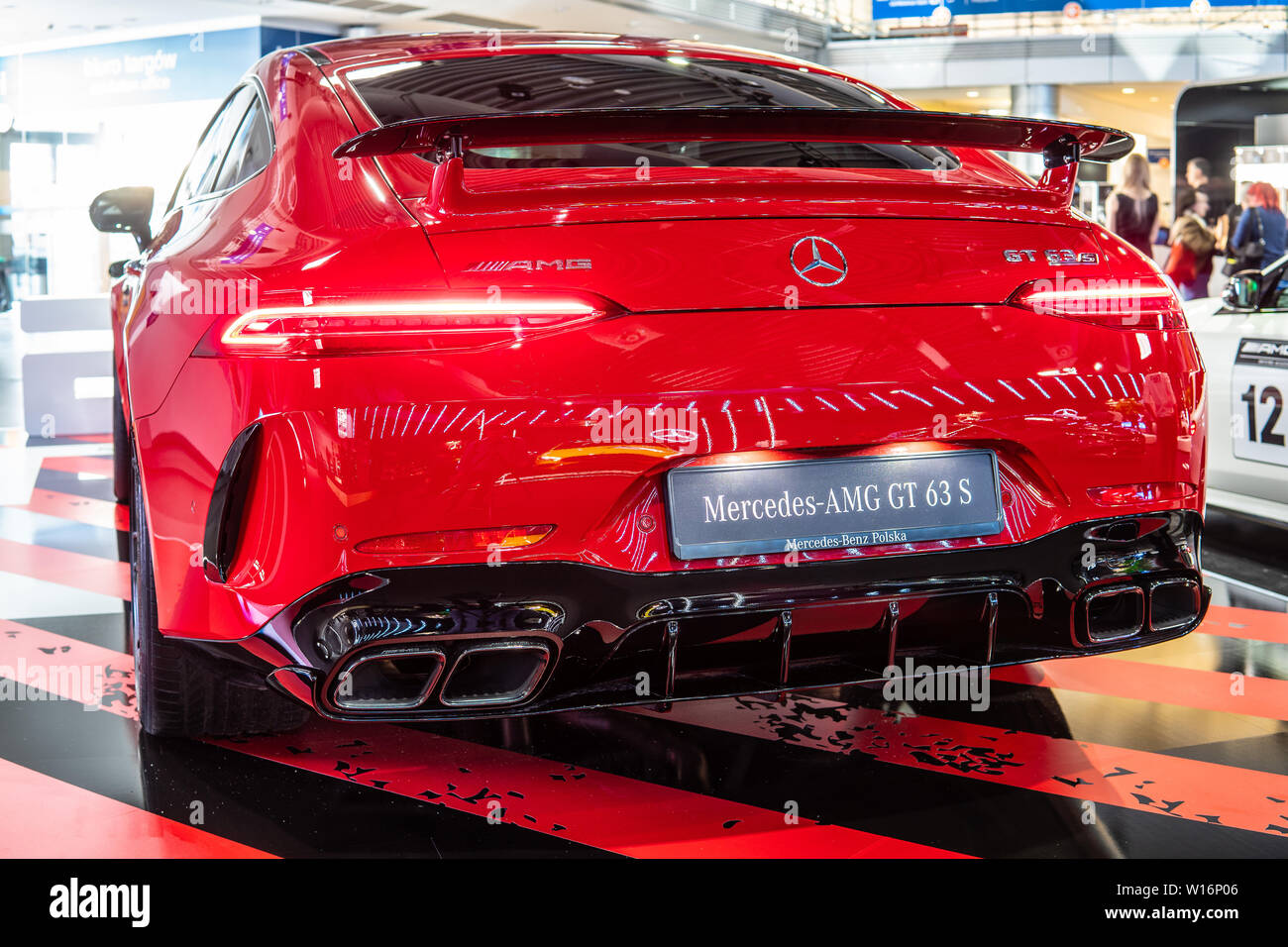 Poznan, Poland, Mar 2019 red Mercedes-AMG GT 63 S 4MATIC+ Coupe V8 ...
