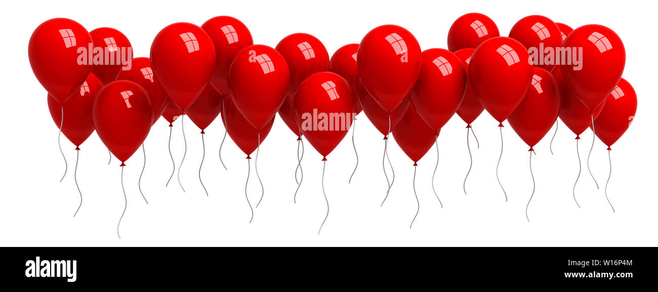 3d red happy birthday balloons hi-res stock photography and images - Alamy