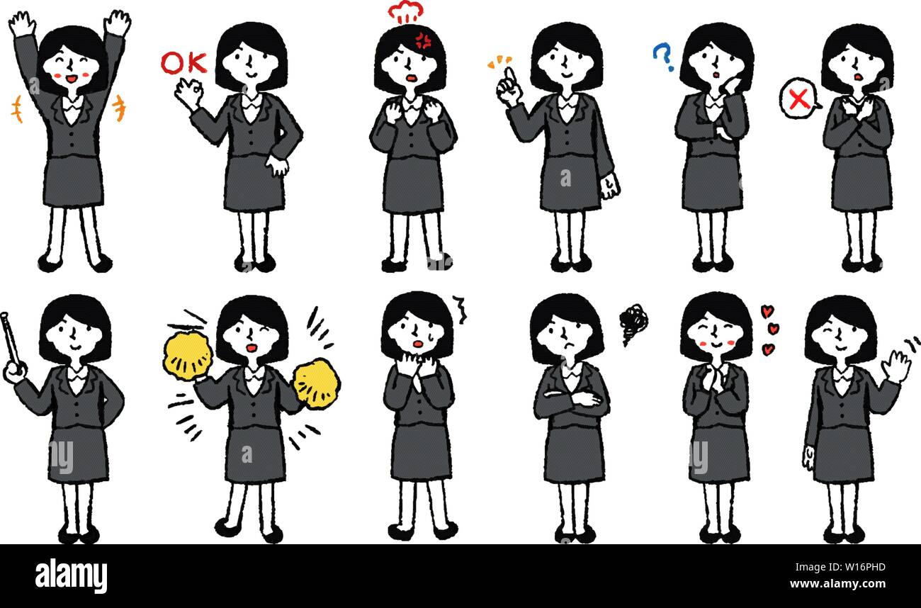 This is an Illustration of a Business woman face and pose Stock Vector ...