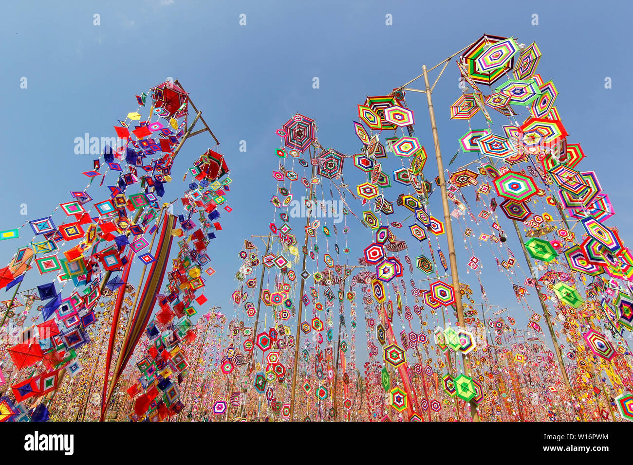 tung flag of Isan Kalasin Thailand, colorful tung flag as background ...