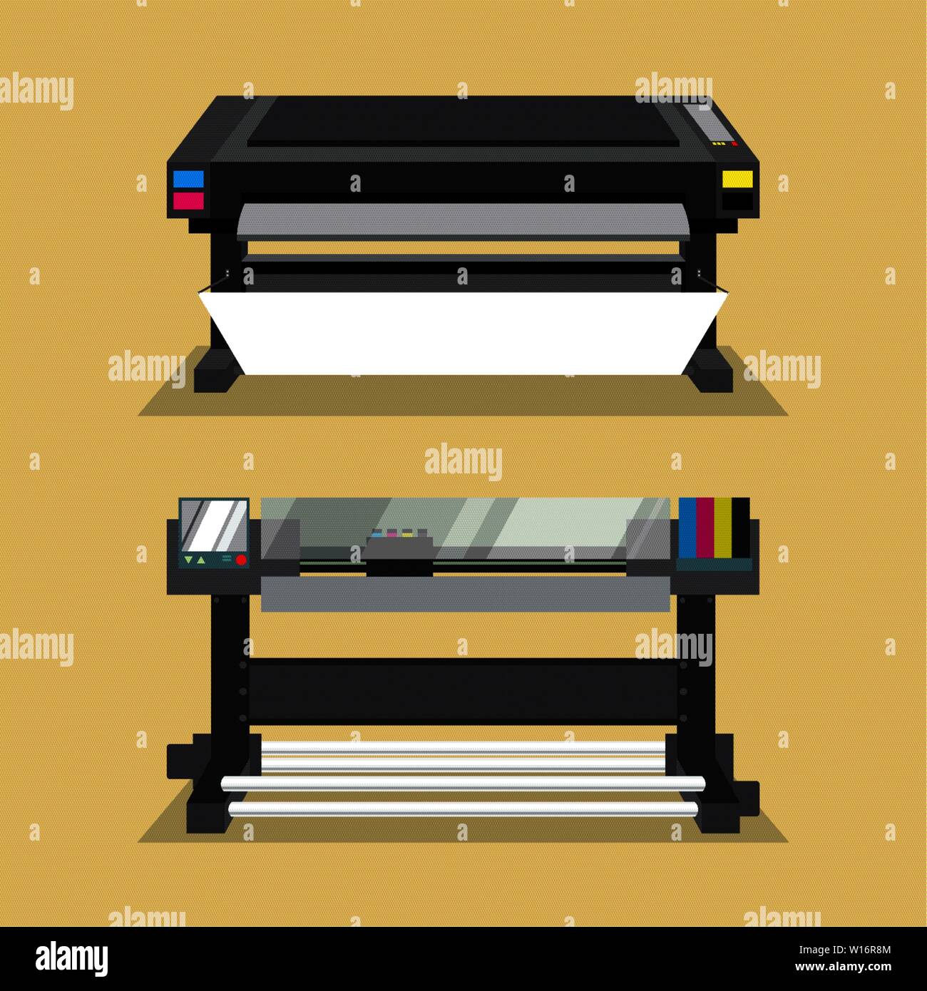 Two printers Stock Vector Images - Alamy
