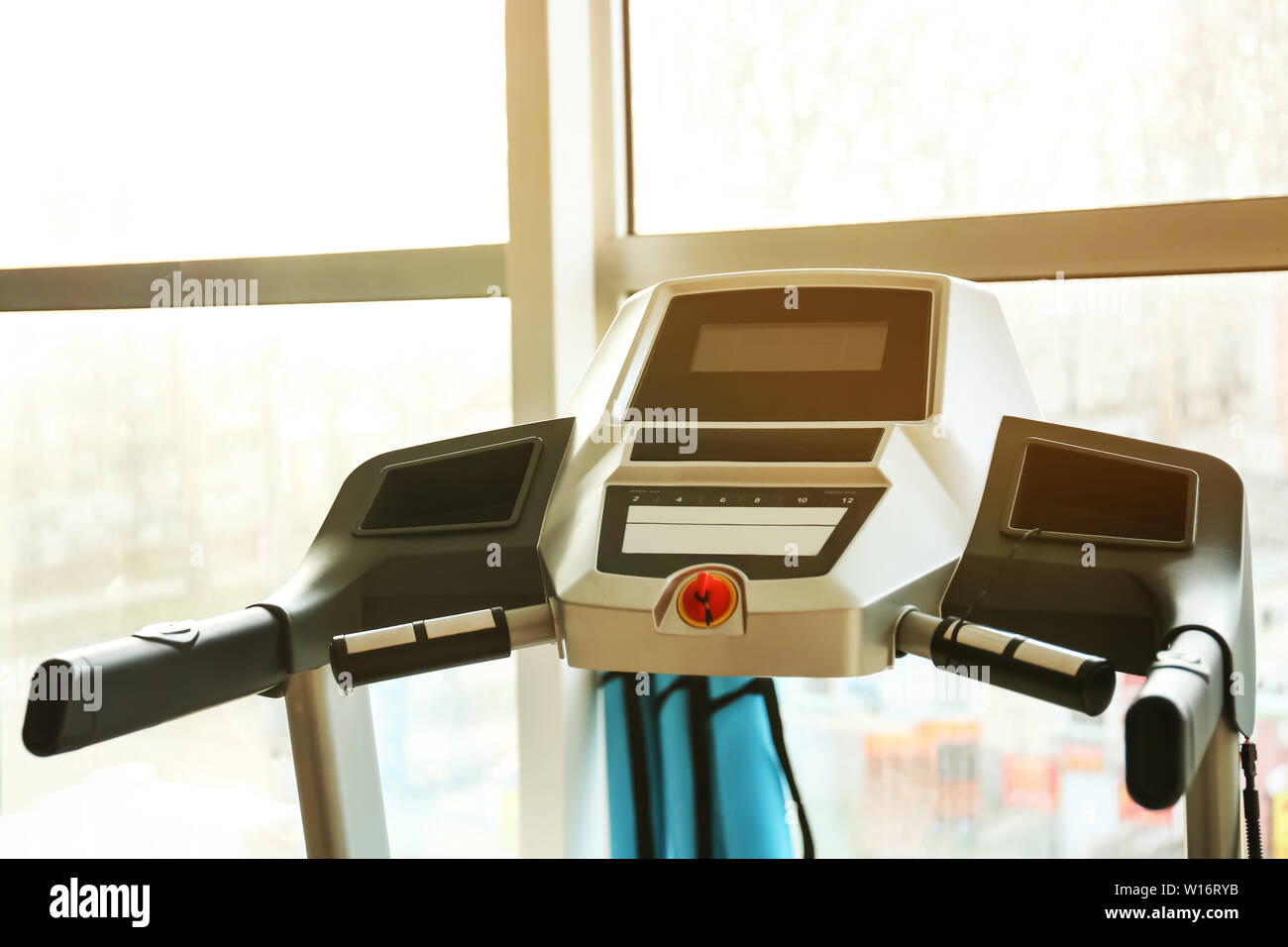 Modern treadmill in gym Stock Photo - Alamy