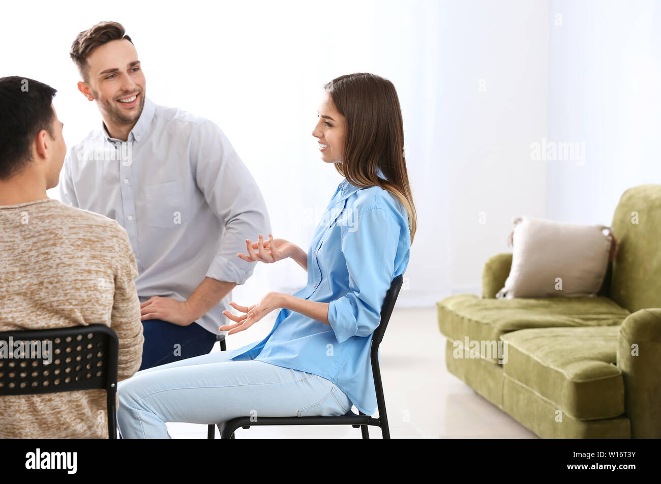 People at group therapy session Stock Photo - Alamy