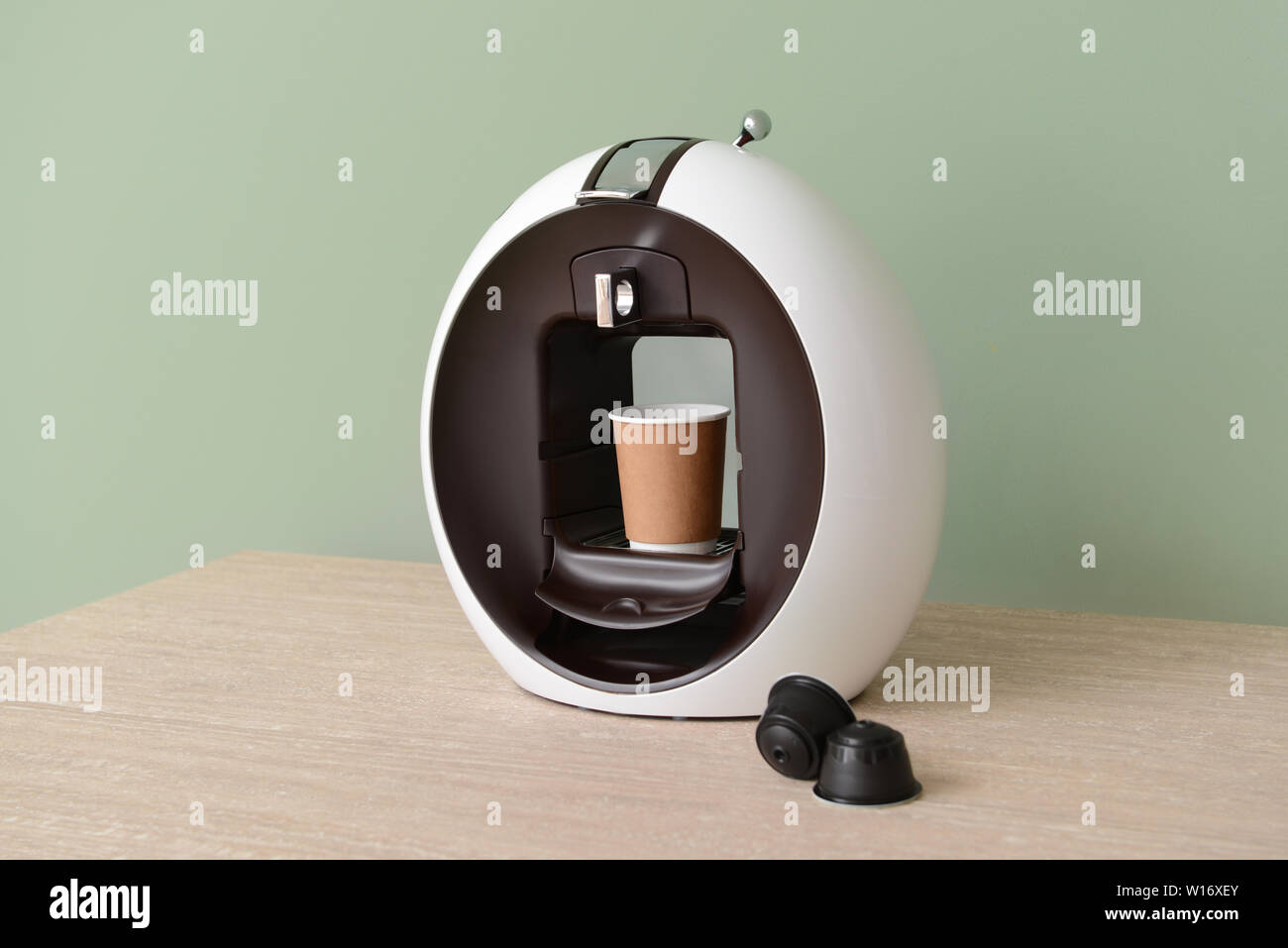 Modern coffee machine on table Stock Photo - Alamy