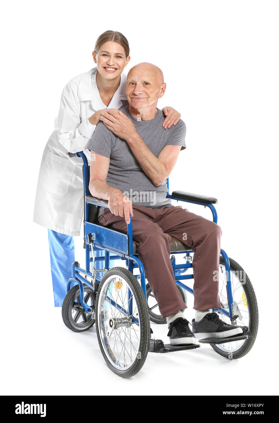 Old man wheelchair doctor Cut Out Stock Images & Pictures - Alamy