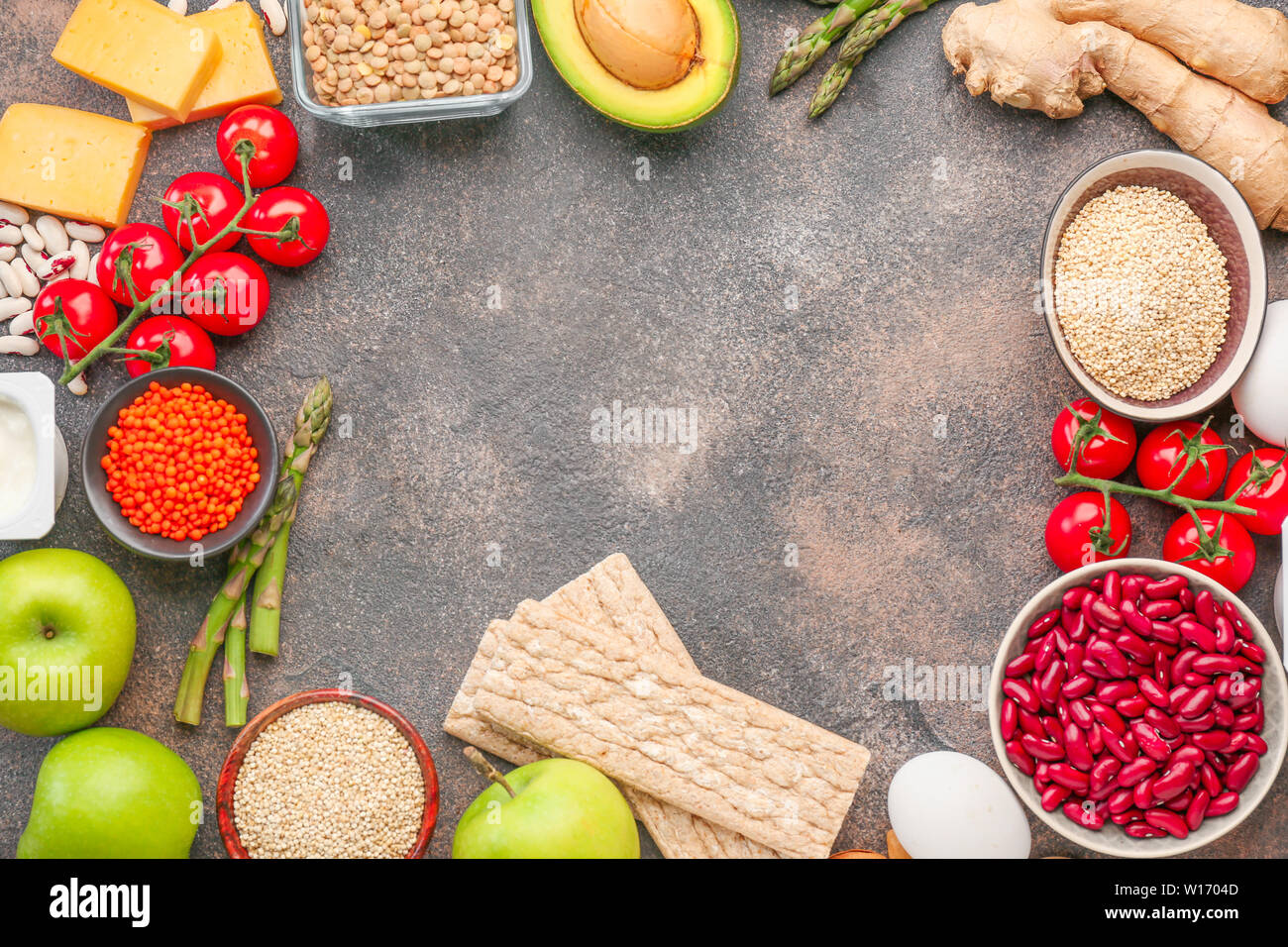 Protein food frame made hi-res stock photography and images - Alamy