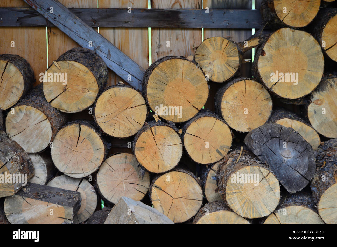 Stacked log fence hi-res stock photography and images - Alamy