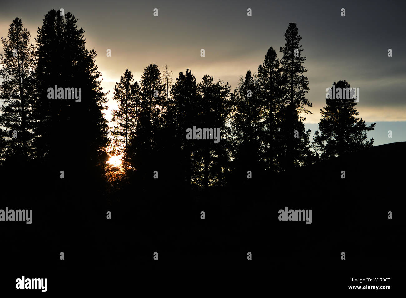Black grey mountain silhouette hi-res stock photography and images - Alamy