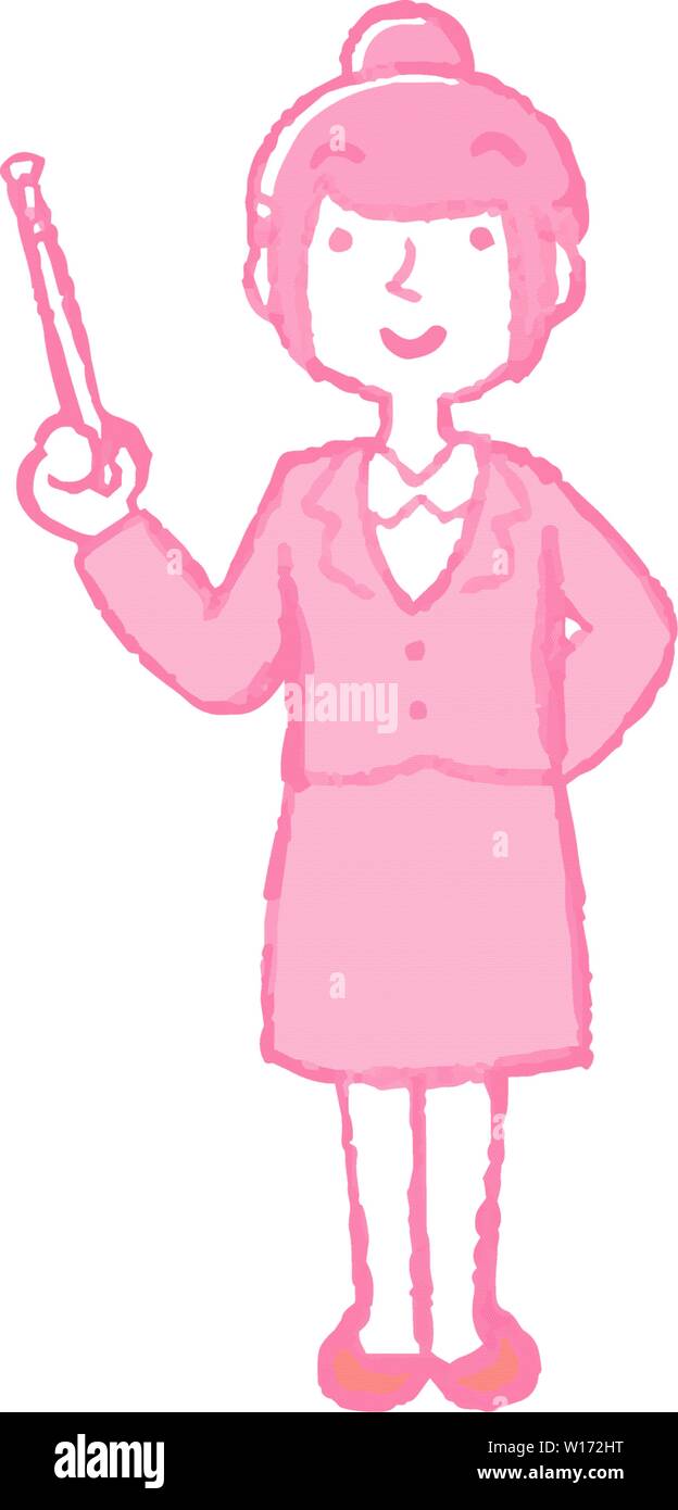 This is an illustration of a job-hunting girl student face and pose ...
