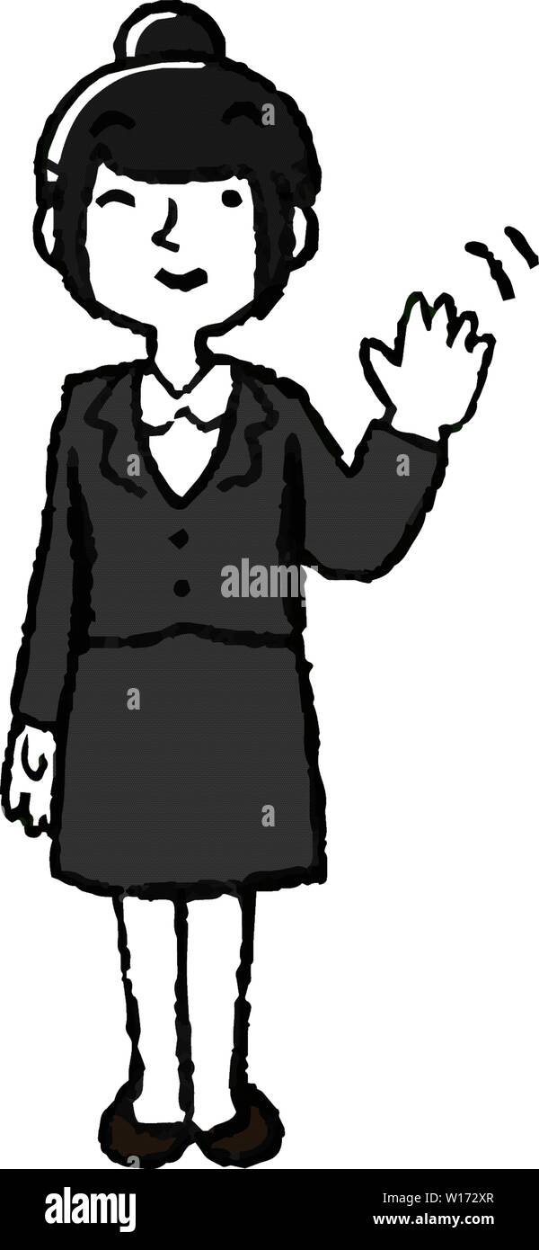 This is an illustration of a job-hunting girl student face and pose ...