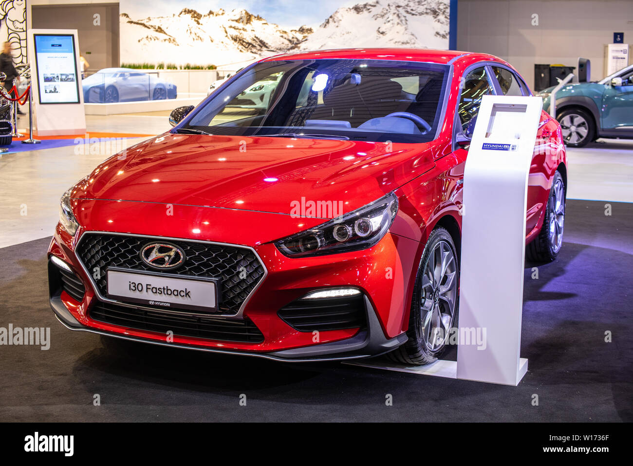 Poznan, Poland, March 2019 red Hyundai new i30 Fastback, Poznan ...