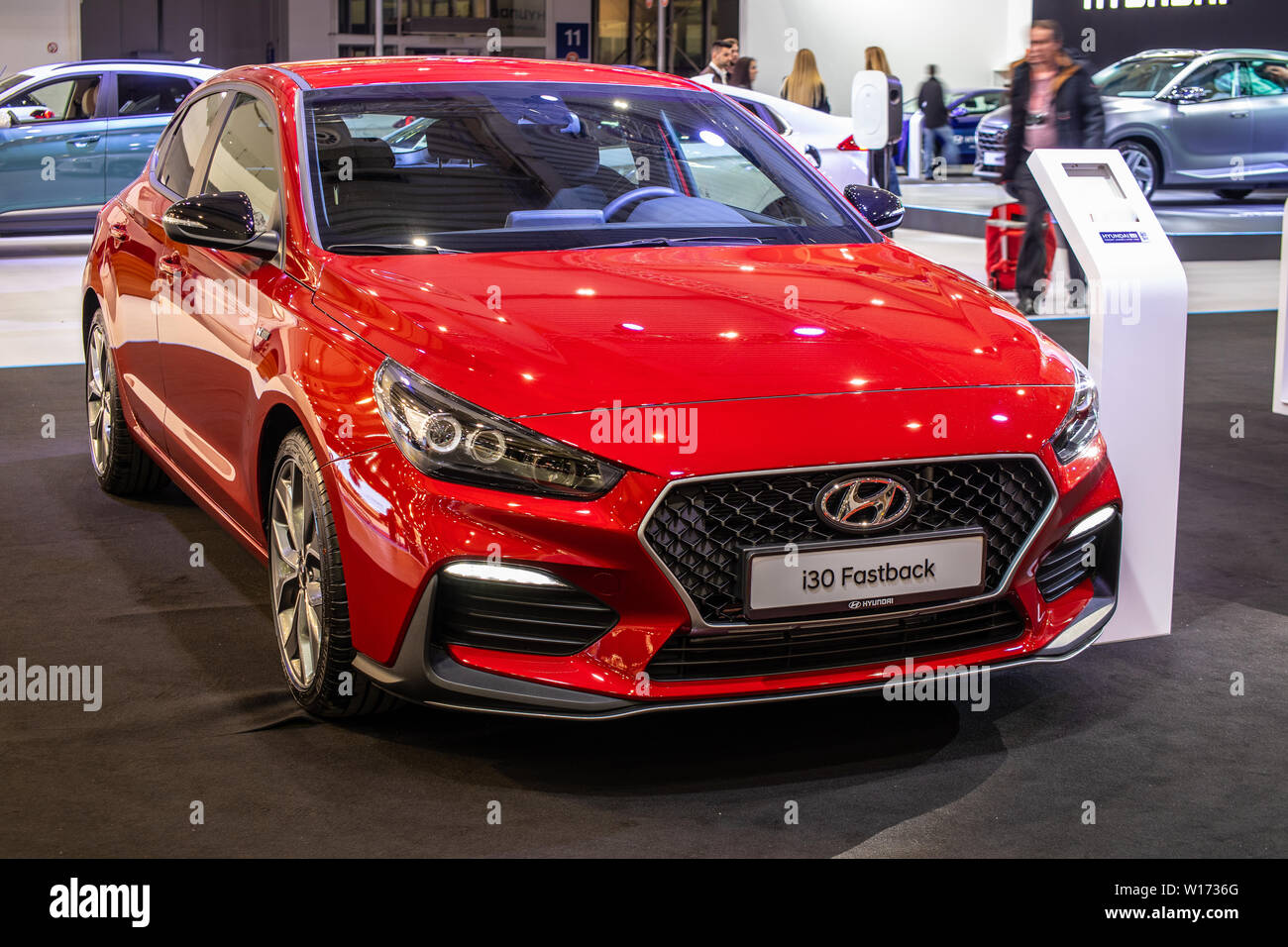 Poznan, Poland, March 2019 red Hyundai new i30 Fastback, Poznan ...