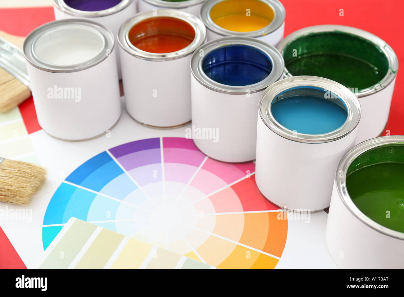 Cans paints palette samples hi-res stock photography and images - Alamy