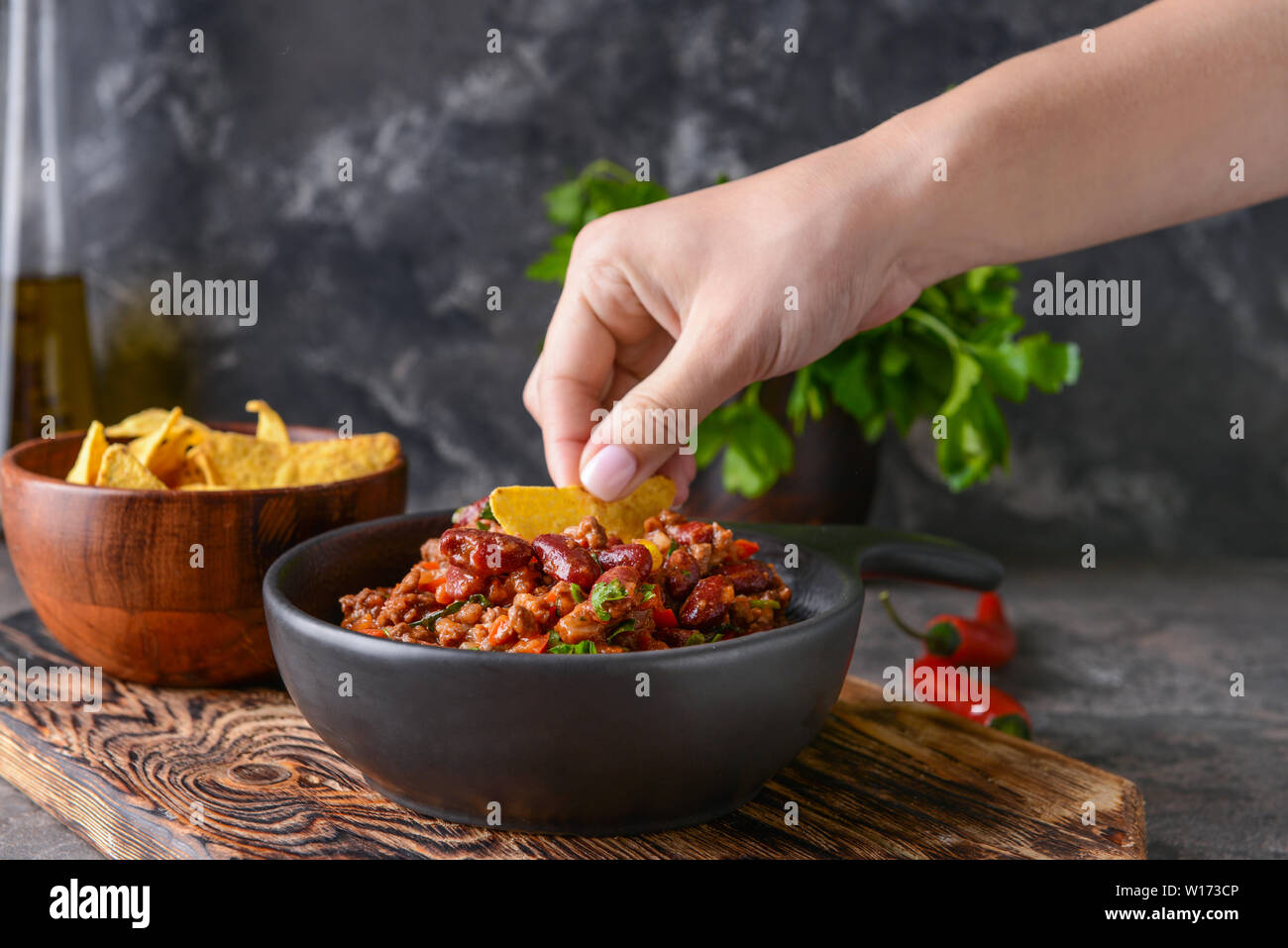 Female chili con carne hi-res stock photography and images - Alamy