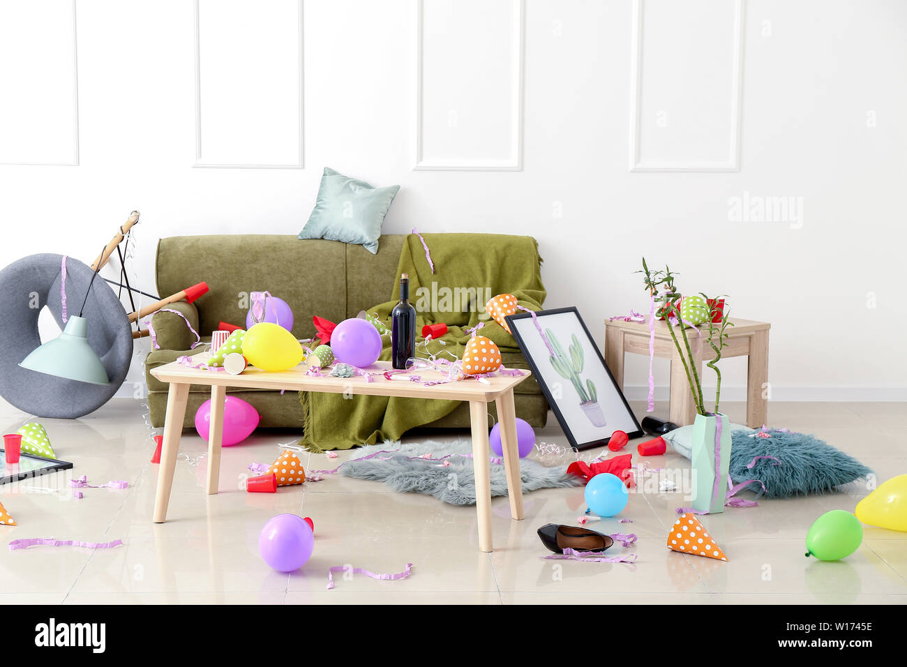 Interior of room after party Stock Photo - Alamy