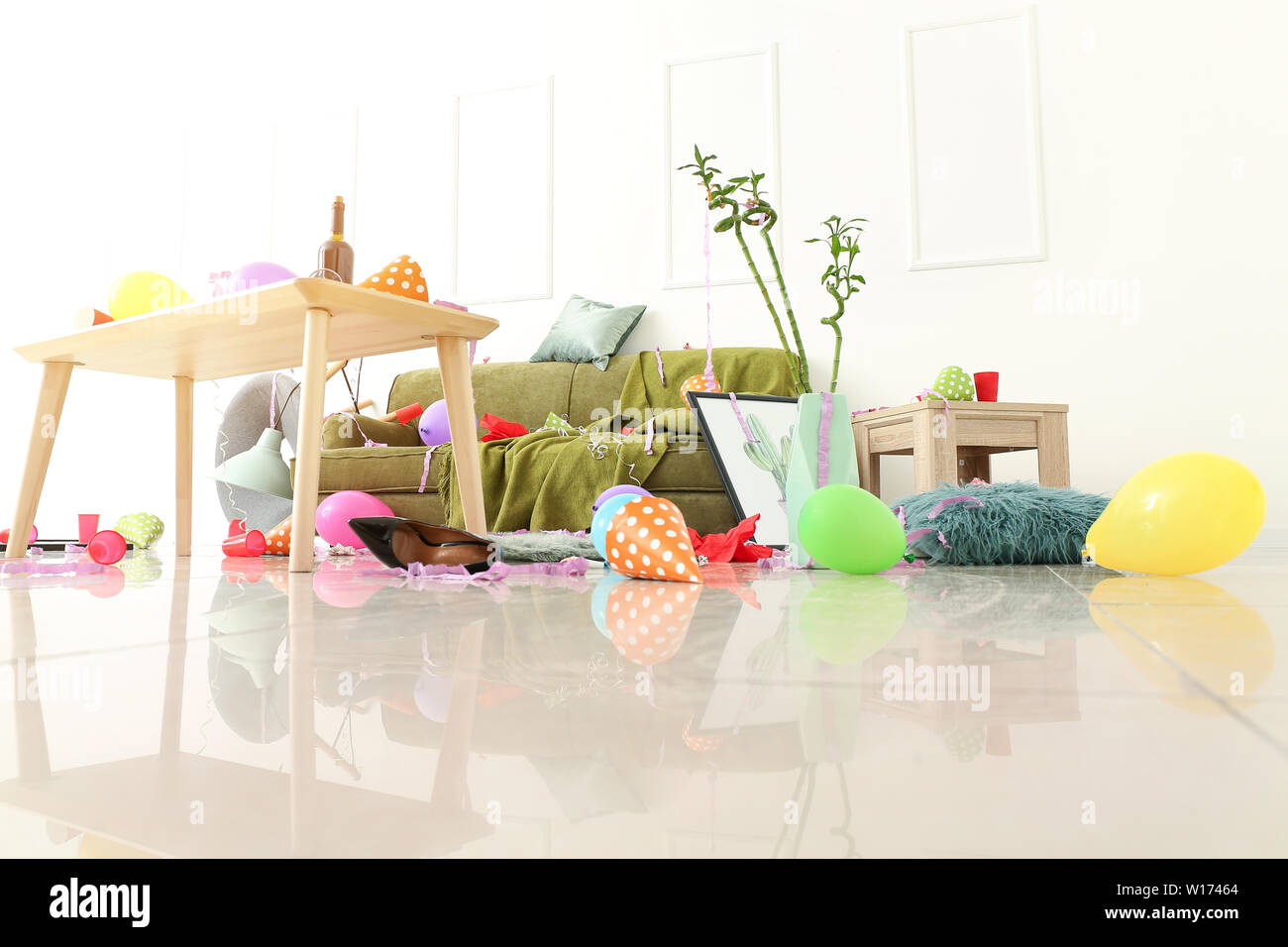 Interior of room after party Stock Photo - Alamy