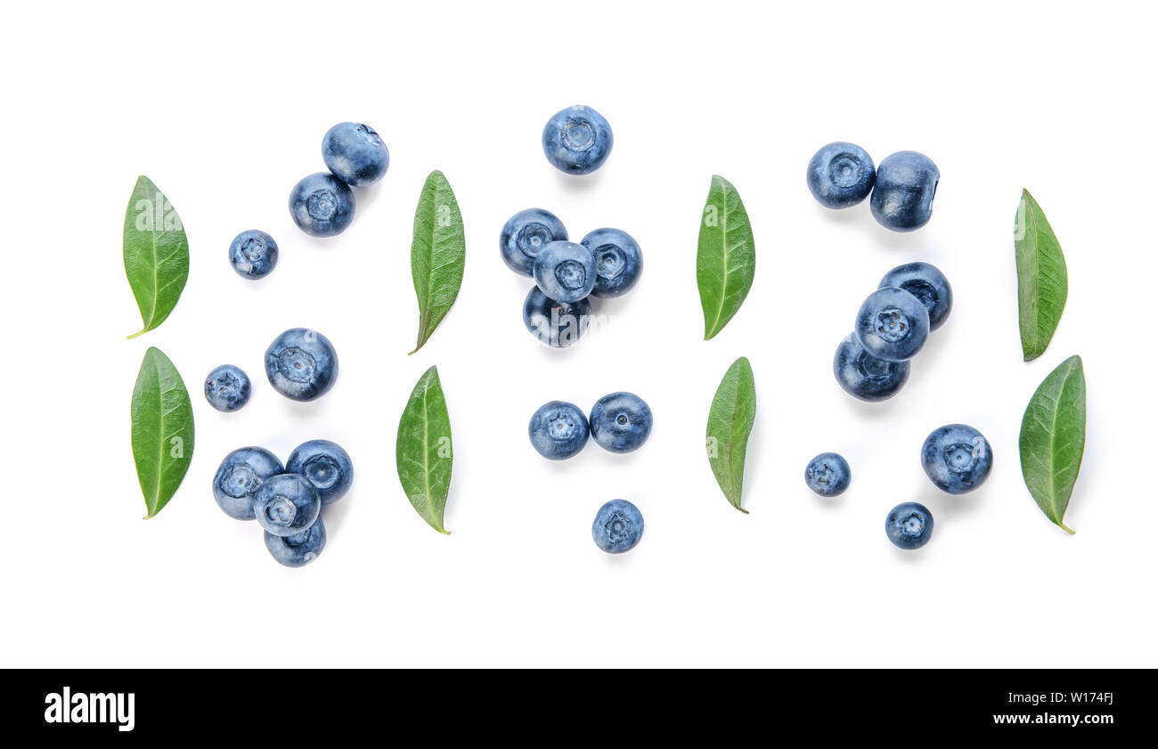 Fresh ripe blueberry on white background Stock Photo - Alamy