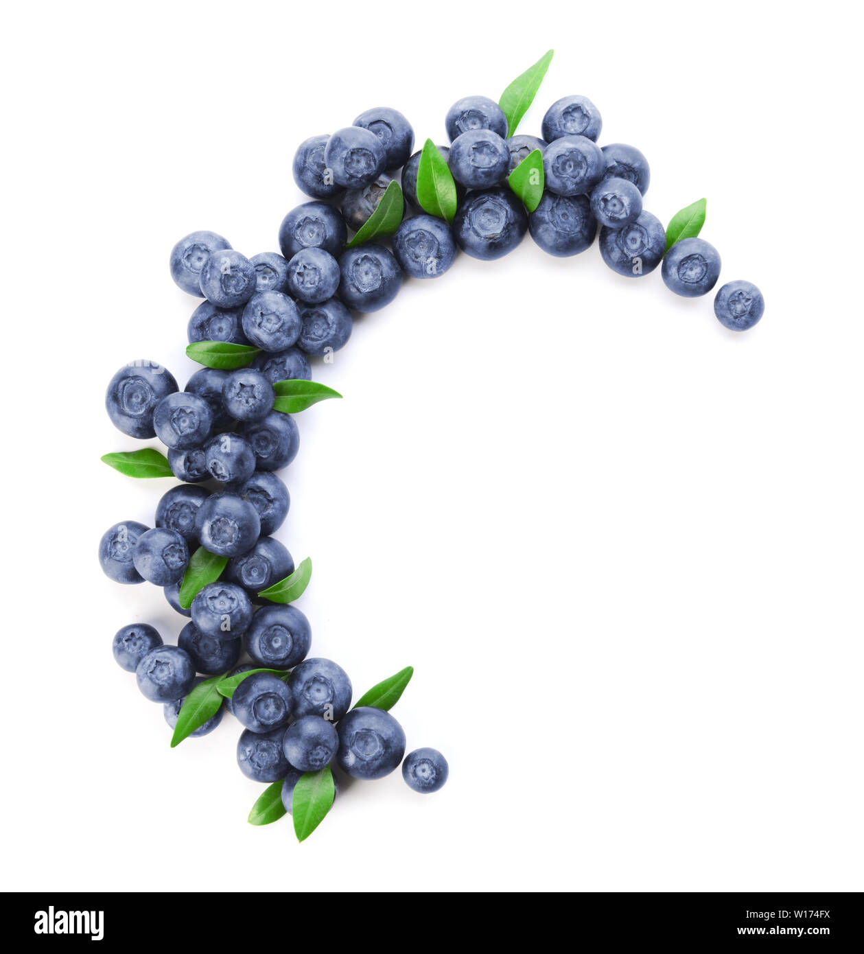 Composition with ripe blueberry on white background Stock Photo - Alamy