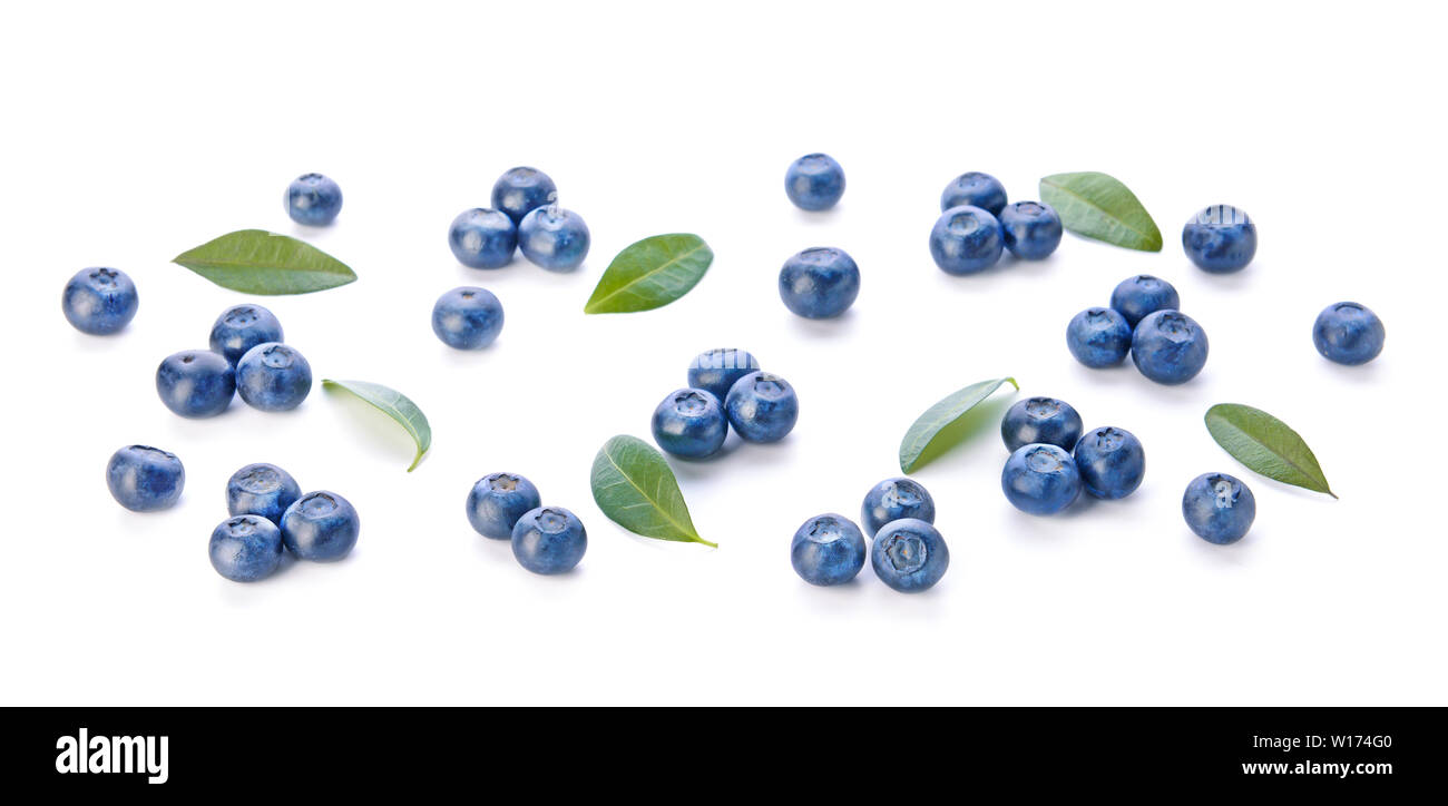 Fresh ripe blueberry on white background Stock Photo - Alamy
