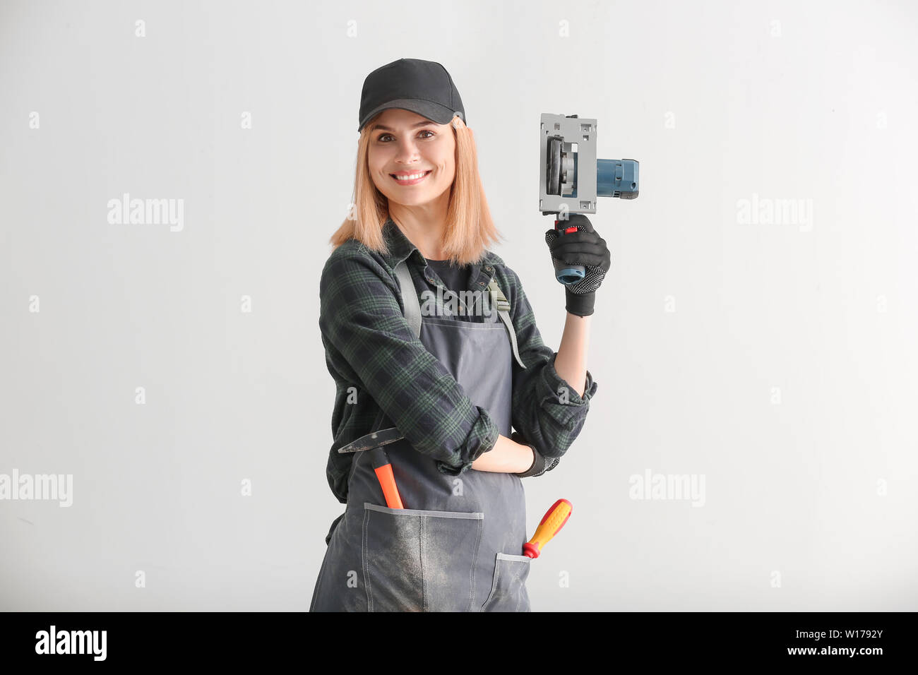 Female wood cutter hi-res stock photography and images - Alamy