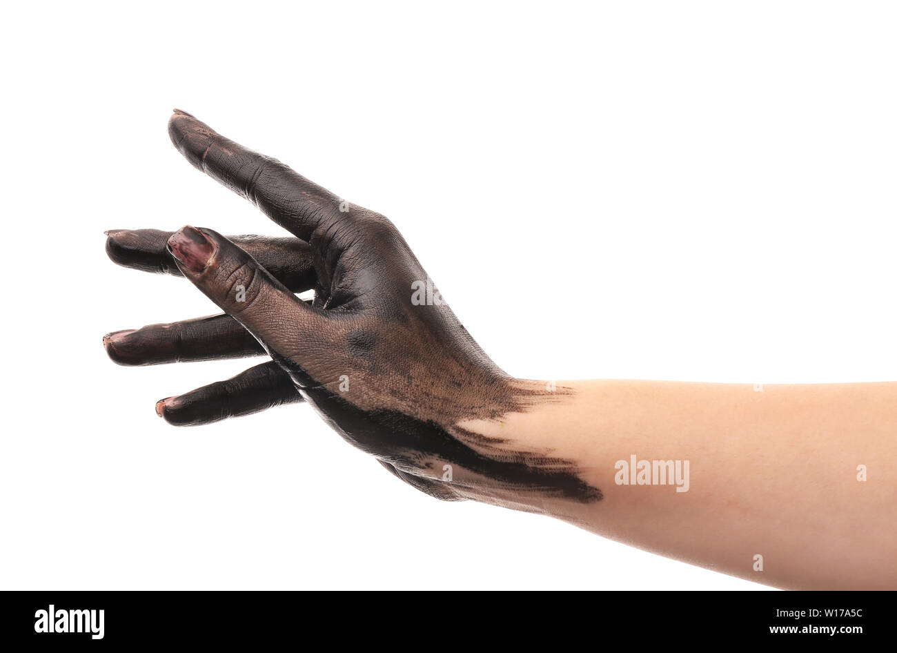 Painted female hand on white background Stock Photo - Alamy