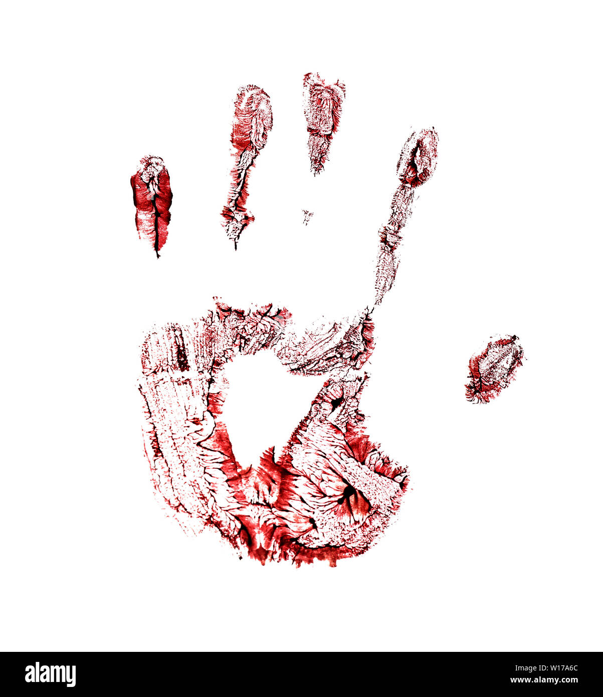 Print of human painted palm on white background Stock Photo - Alamy